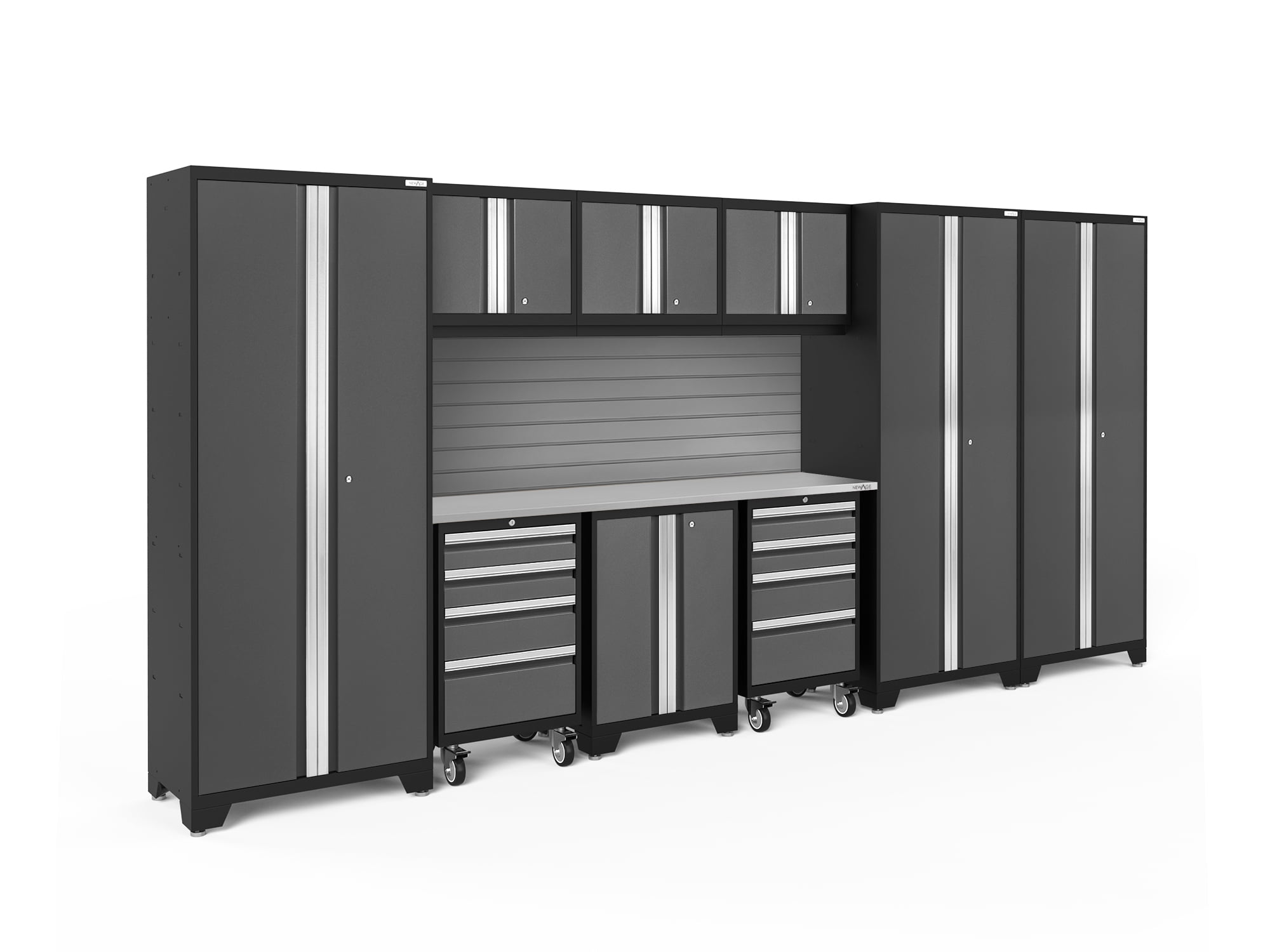 NewAge Products Bold Series Gray 10 Piece Cabinet Set, Heavy Duty 24 ...