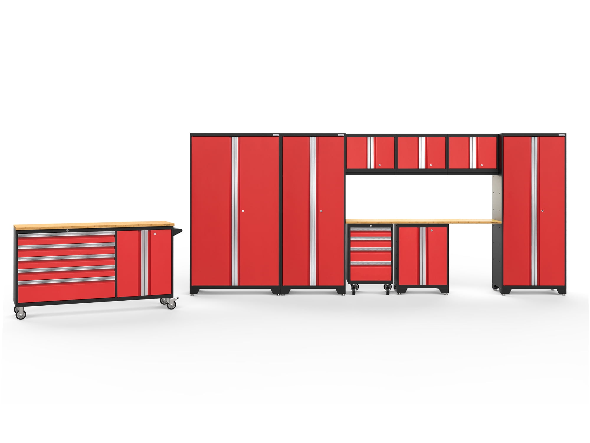 NewAge Products Bold Series Red 10 Piece Cabinet Set, Heavy Duty 24 ...