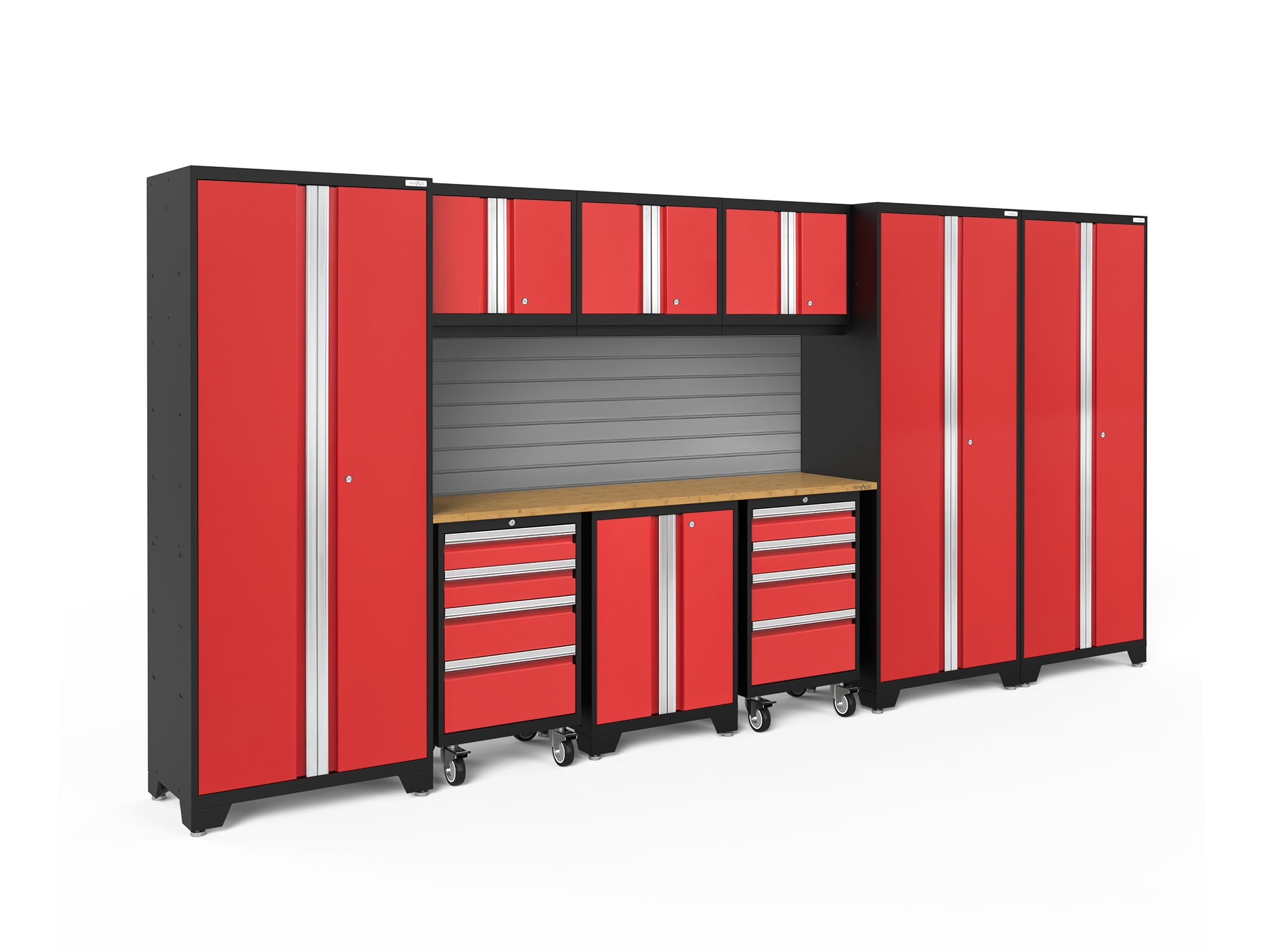 NewAge Products Bold Series Red 10 Piece Cabinet Set, Heavy Duty 24 ...