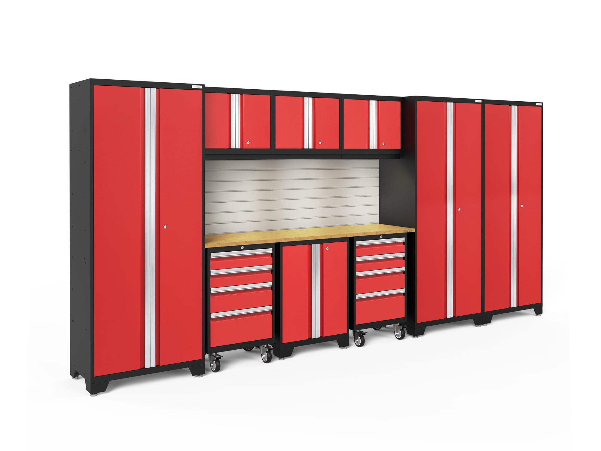 NewAge Products Bold Series Red 10 Piece Cabinet Set, Heavy Duty 24 ...