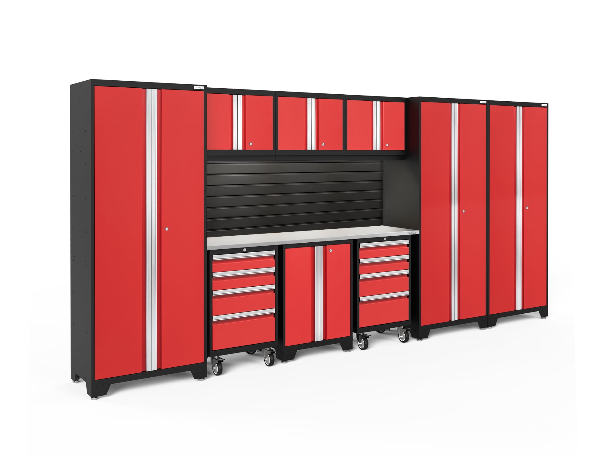 NewAge Products Bold Series Red 10 Piece Cabinet Set, Heavy Duty 24 ...