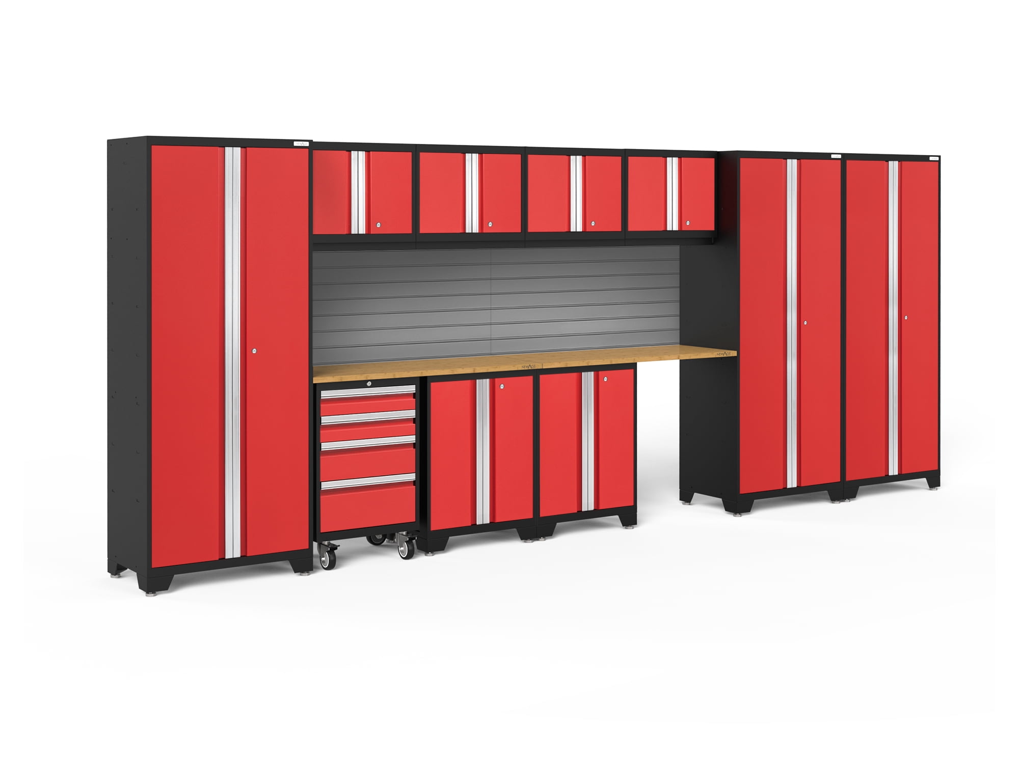 NewAge Products Bold Series Red 12 Piece Cabinet Set, Heavy Duty 24 ...