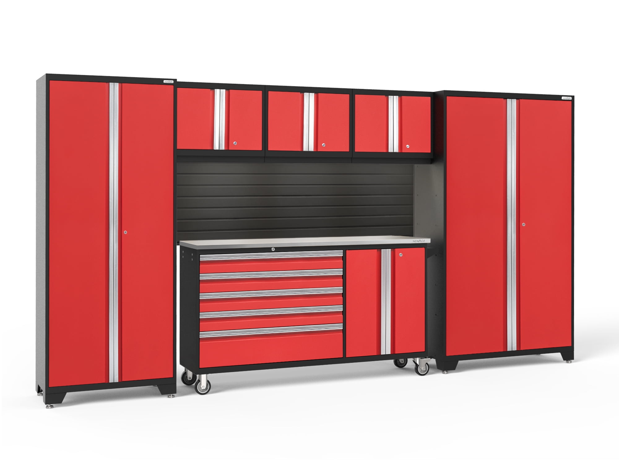 NewAge Products Bold Series Red 6 Piece Cabinet Set, Heavy Duty 24 ...