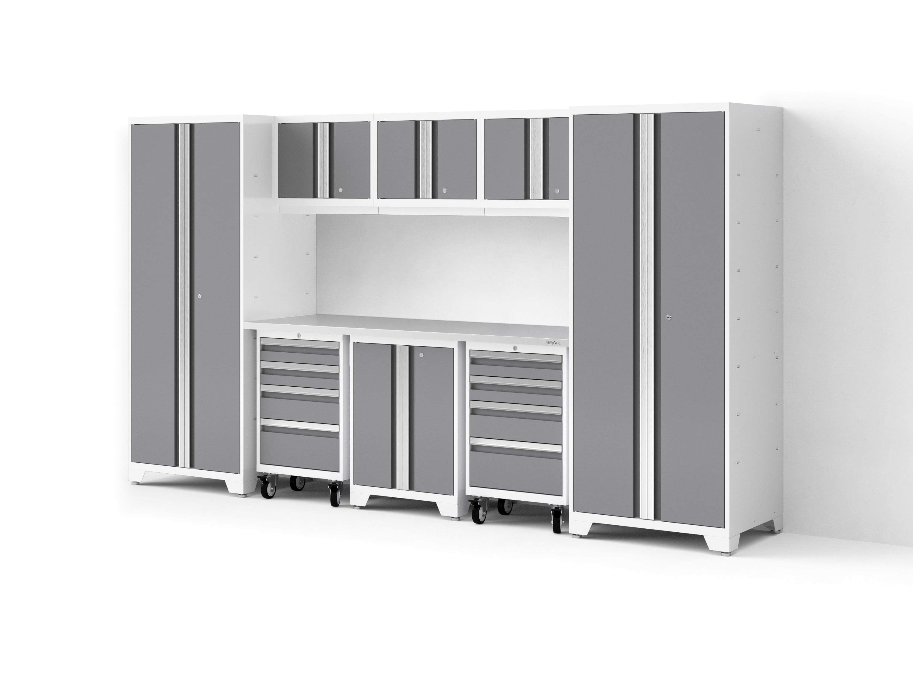 NewAge Products Bold Series XL 9 Piece Garage Cabinets Set with Tool ...