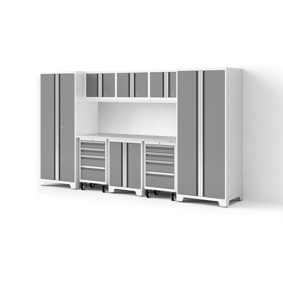 NewAge Products Bold Series XL 9 Piece Garage Cabinets Set with Tool ...