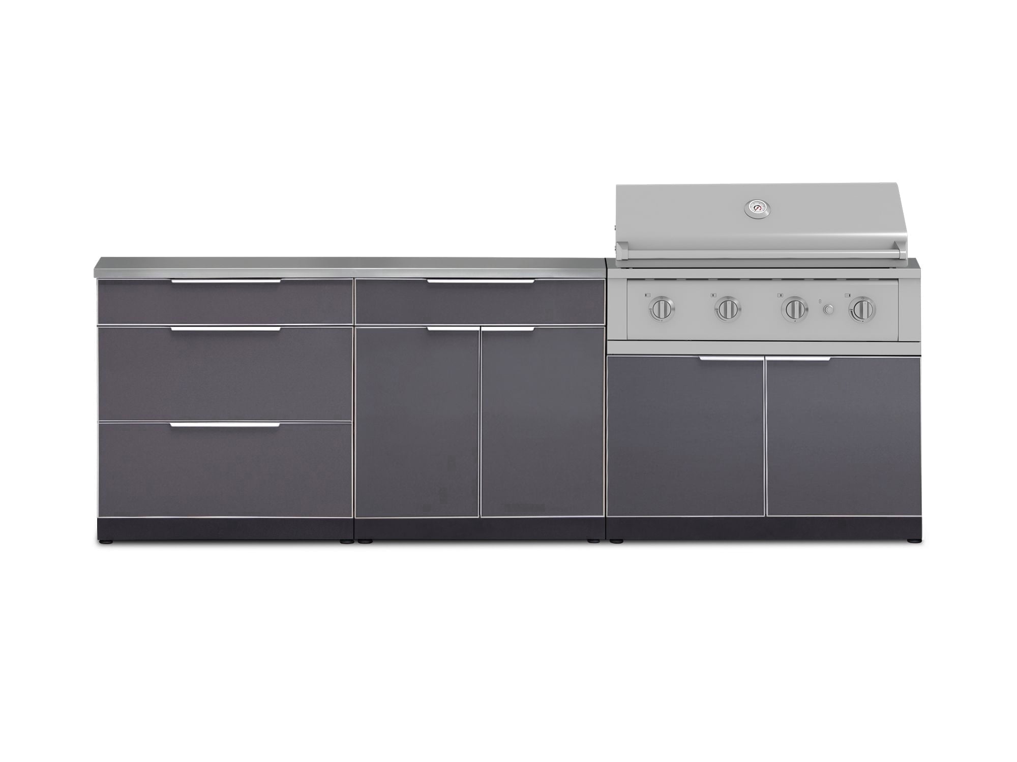 NewAge Products Outdoor Kitchen Aluminum 5 Piece Cabinet Set With 3 ...