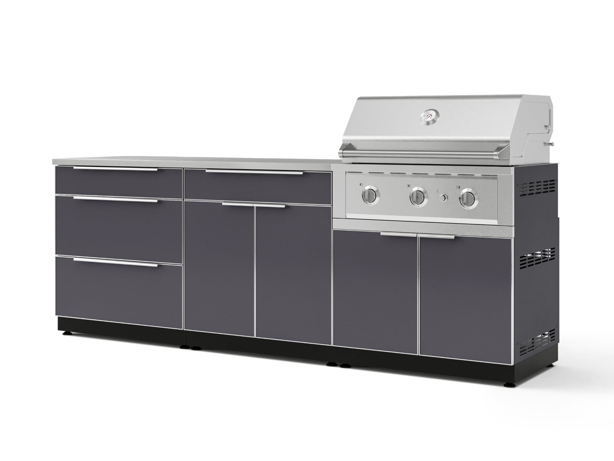 NewAge Products Outdoor Kitchen Aluminum 5 Piece Cabinet Set With 3 ...