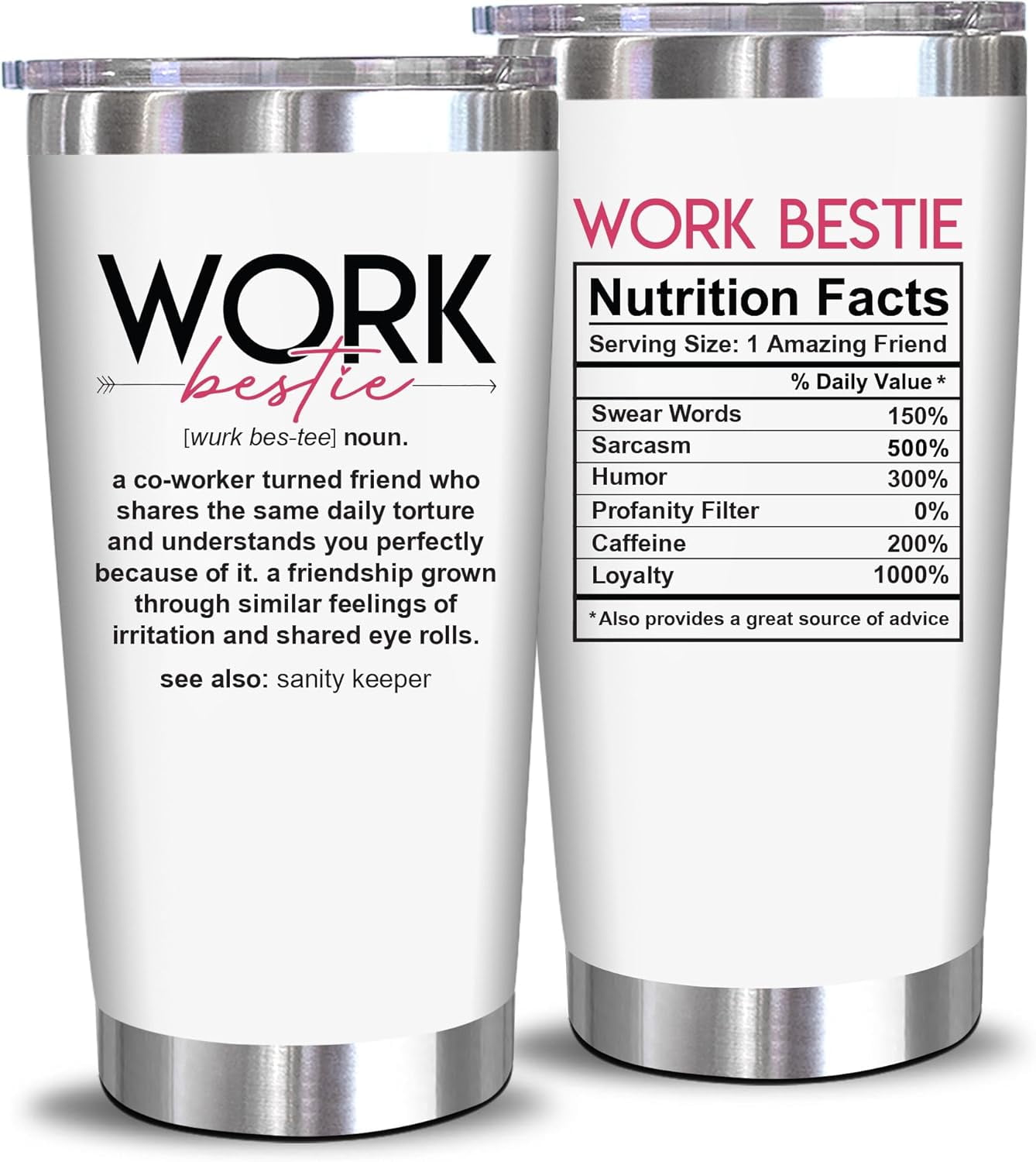 NewEleven Work Bestie Tumbler – Funny Coworker Gift for Women, Work ...
