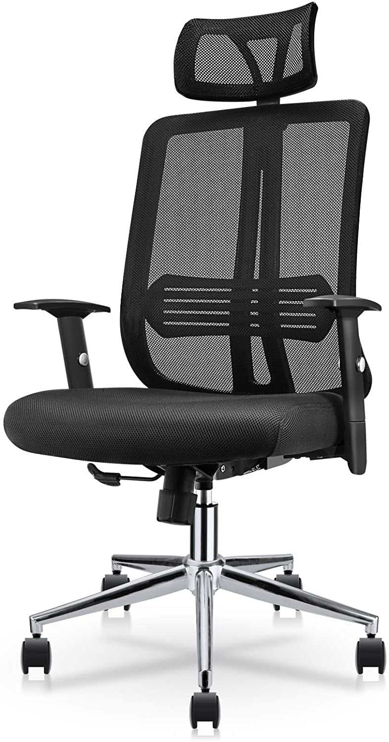 NewGen Ergonomic Office Chair, Adjustable Arms, Headrest, S-Shaped Back ...