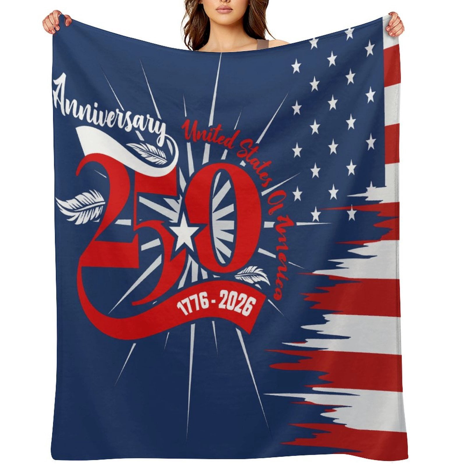 NewJum Fleece Throw Blanket for Couch 250th Anniversary of USA, 250th ...