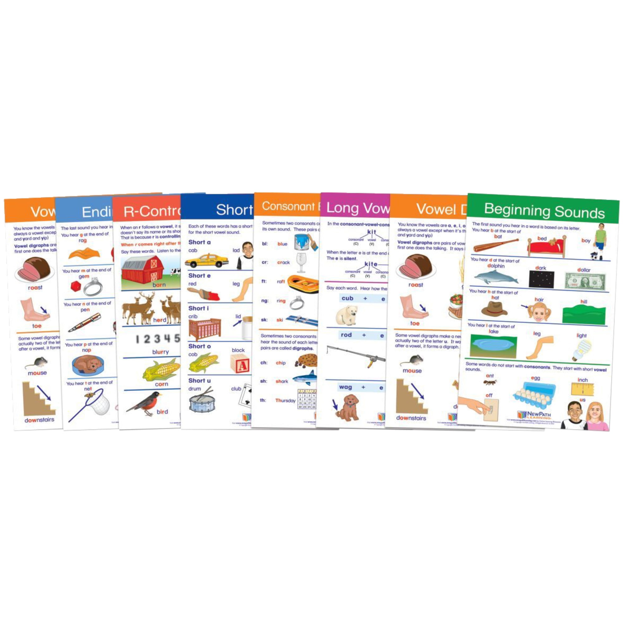 NewPath Decoding & Phonics Charts, Grades 1 to 3, Set of 8 - Walmart.com