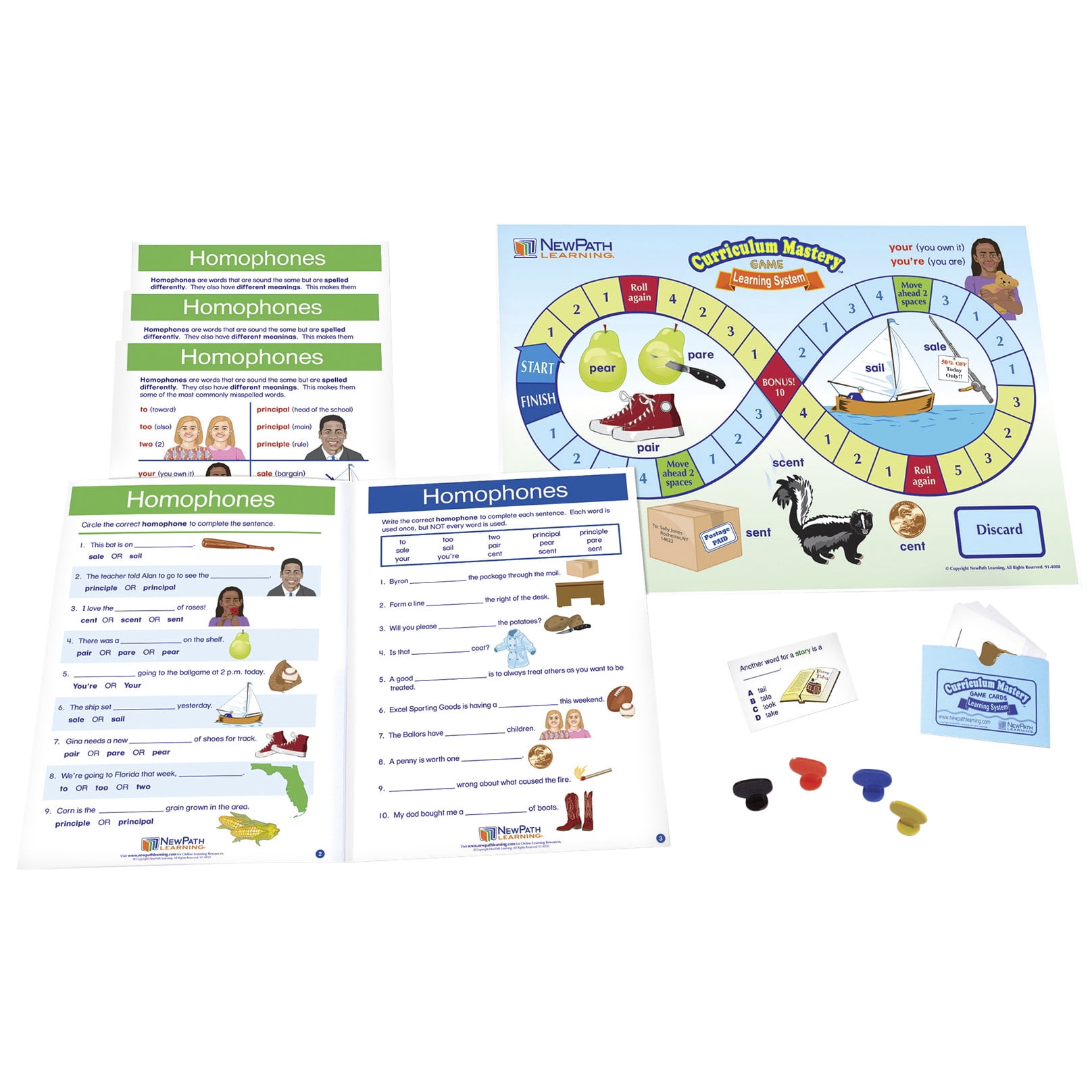 NewPath Learning Homophones Learning Center Game, Grades 3 to 5 ...