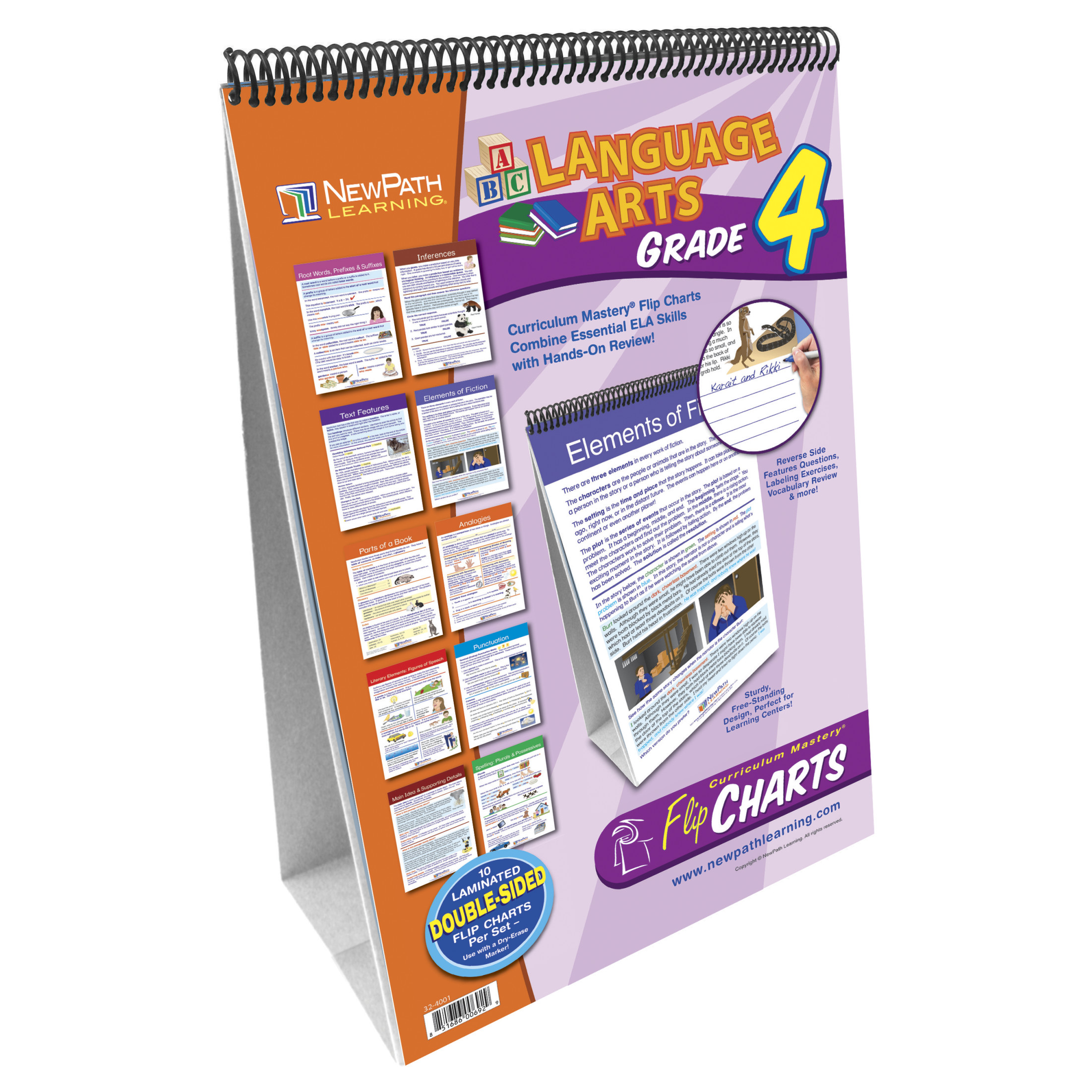 NewPath Learning Language Arts Write-On/Wipe-Off Flip Chart Set, Grade ...