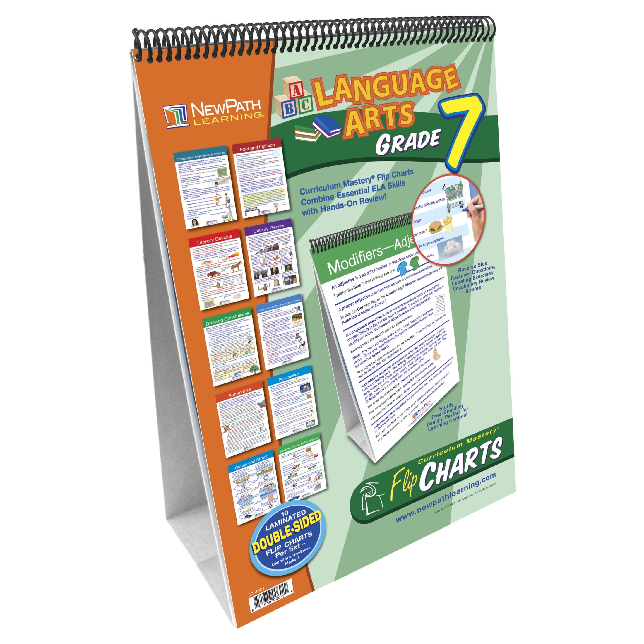NewPath Learning Language Arts Write-On/Wipe-Off Flip Chart Set, Grade ...