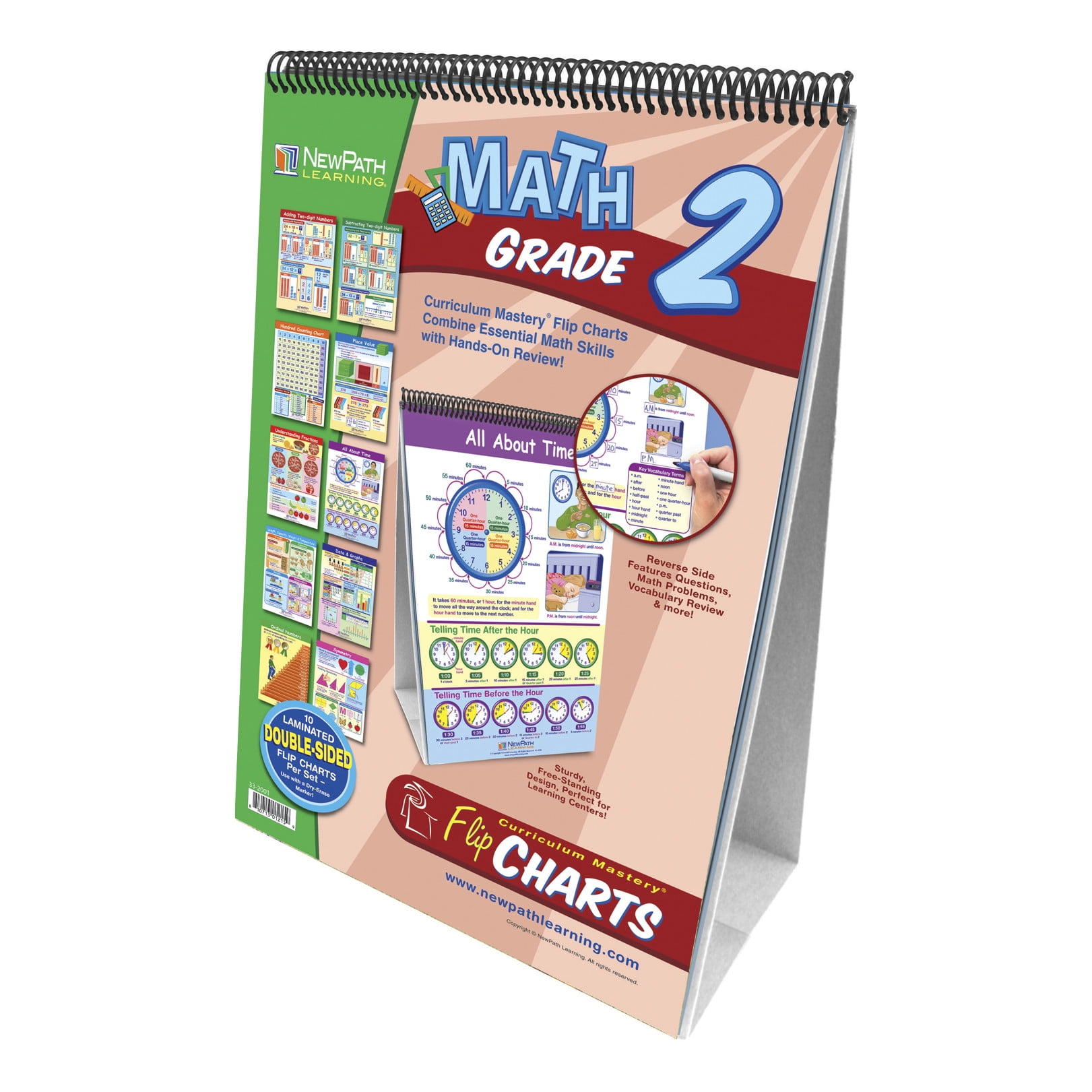 NewPath Learning Math Write-On/Wipe-Off Flip Chart Set, Grade 2 ...