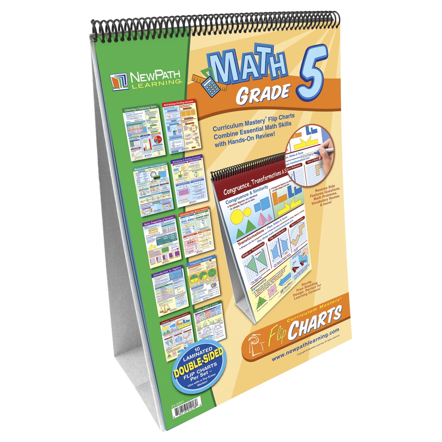 NewPath Learning Math Write-On/Wipe-Off Flip Chart Set, Grade 5 ...