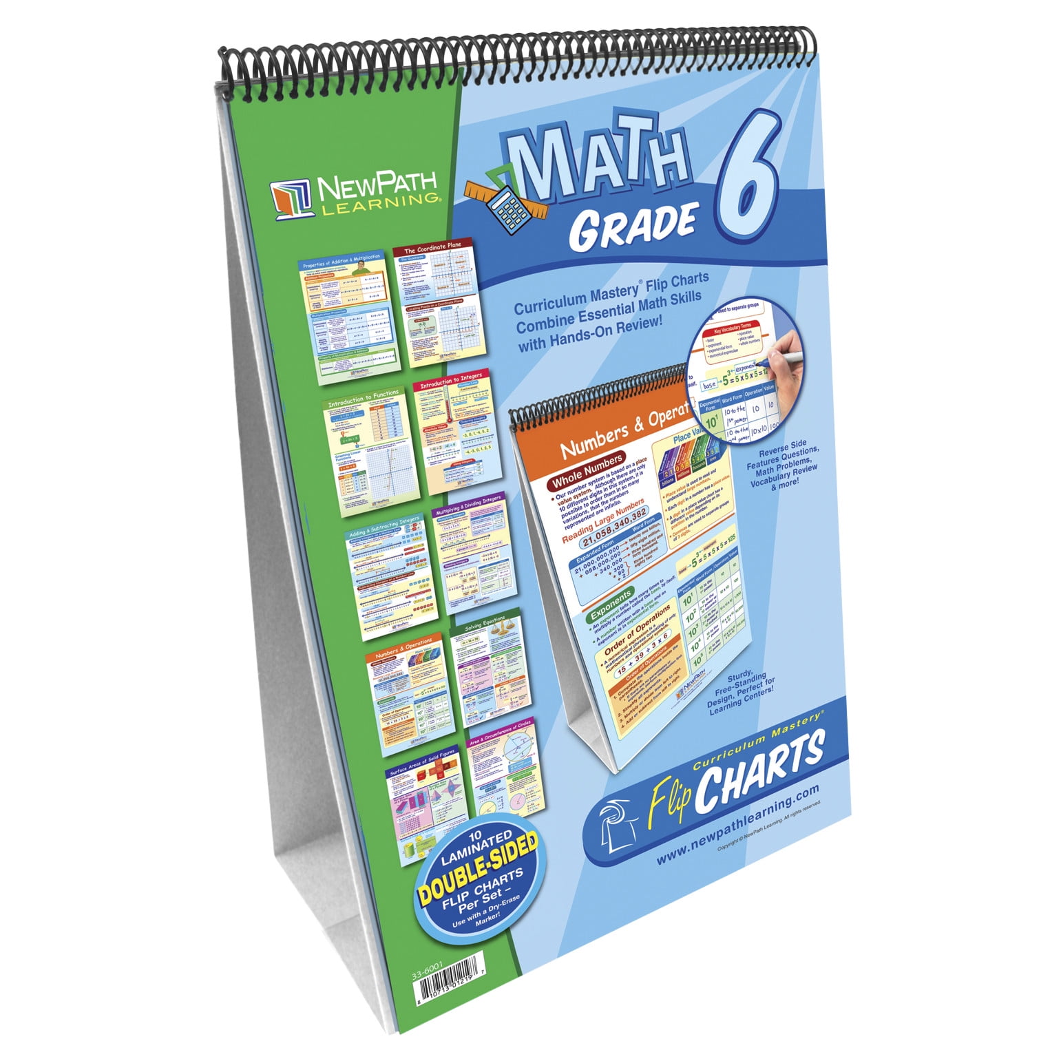 NewPath Learning Math Write-On/Wipe-Off Flip Chart Set, Grade 6 ...