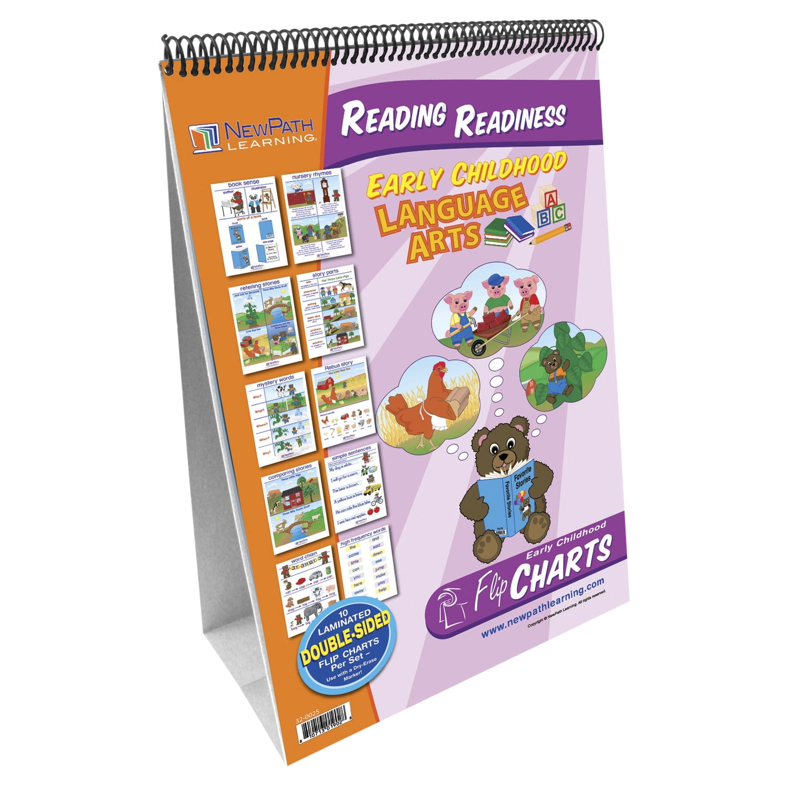 NewPath Learning Reading Readiness Write-On/Wipe-Off Flip Chart Set ...