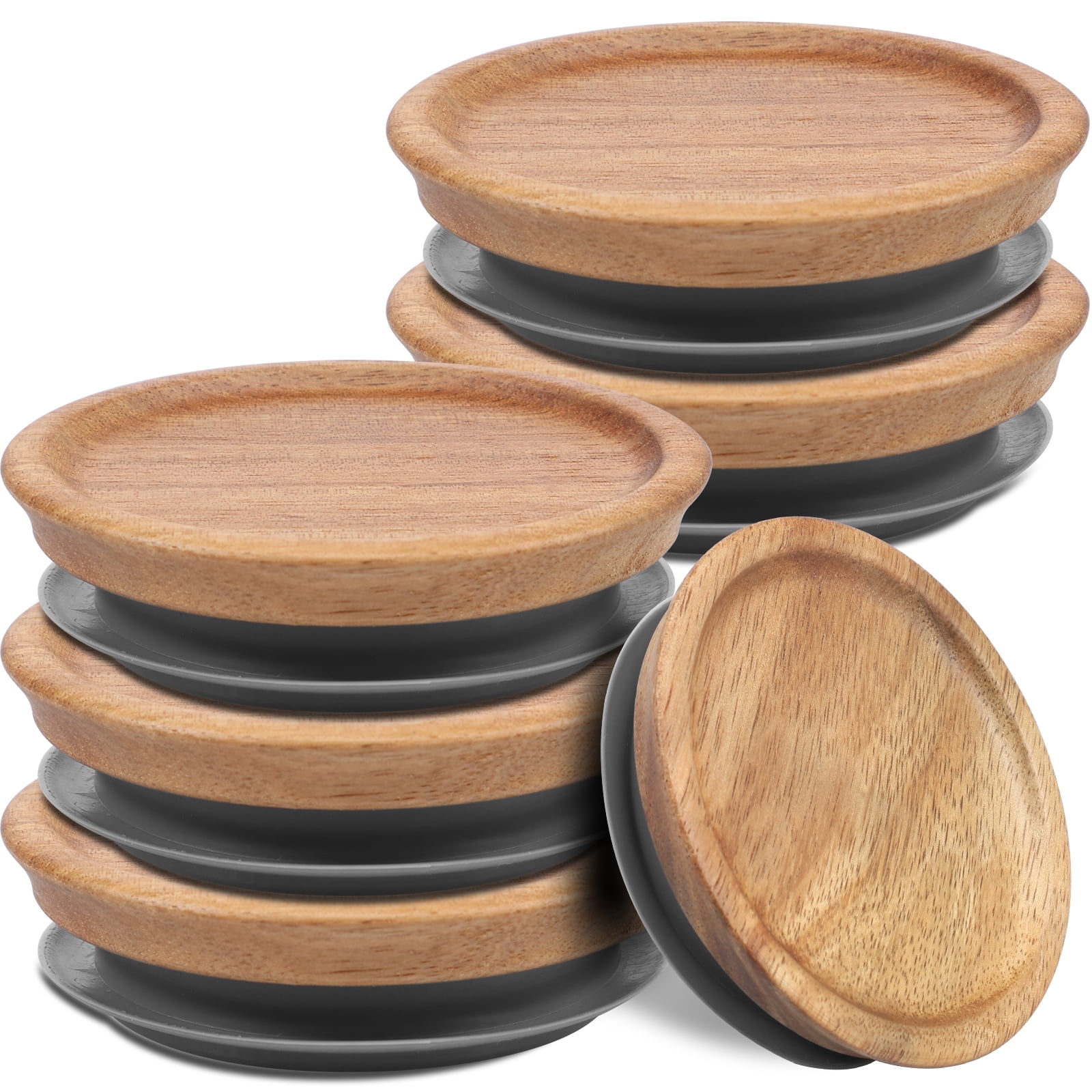 NewSoul 6PCS Wooden Storage Lids Set,Wooden Lids for Ball,Food Grade ...
