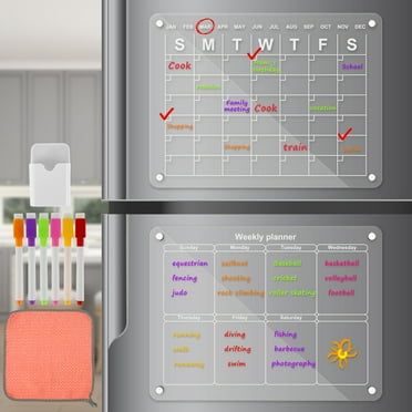 VOCHIC Acrylic Calendar for Fridge,15"x11" Inch Magnetic Dry Erase ...