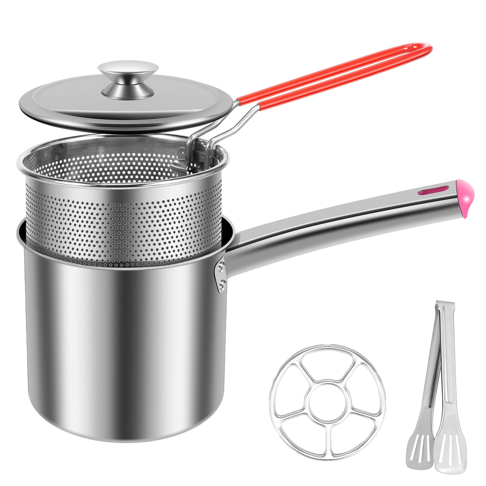 NewSoul Deep Fryer Pot with Strainer Basket Stainless Steel Deep Frying ...