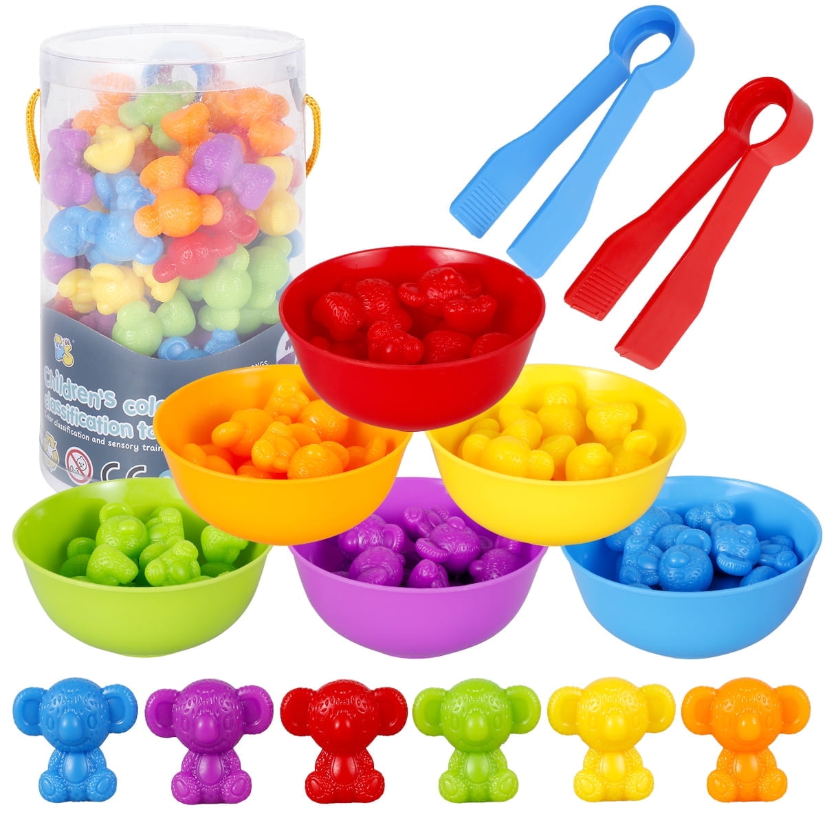 NewSoul Rainbow Counting Koalas Set 56pcs Montessori Educational ...