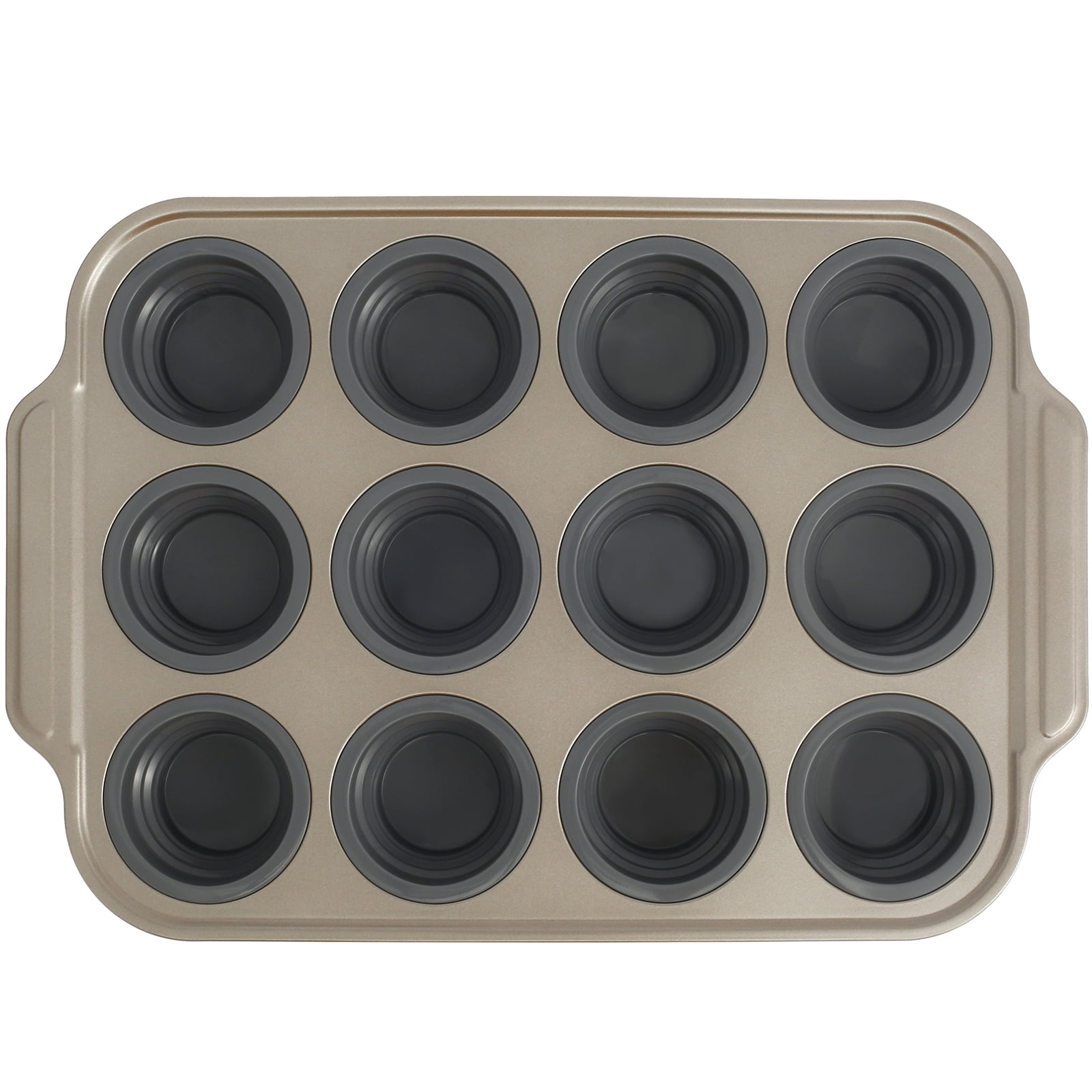NewSoul Silicone Muffin Pan 12-Cup Cupcake Pan Non Stick Muffin Tray ...