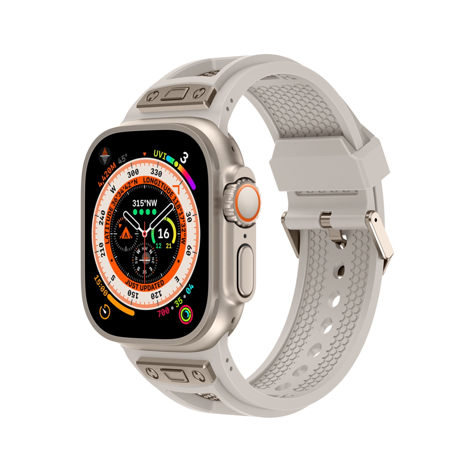 NewWays for Apple Watch Ultra Band 49mm 45mm 44mm 42mm for Men, Hexagonal Titanium Mesh Wide ...