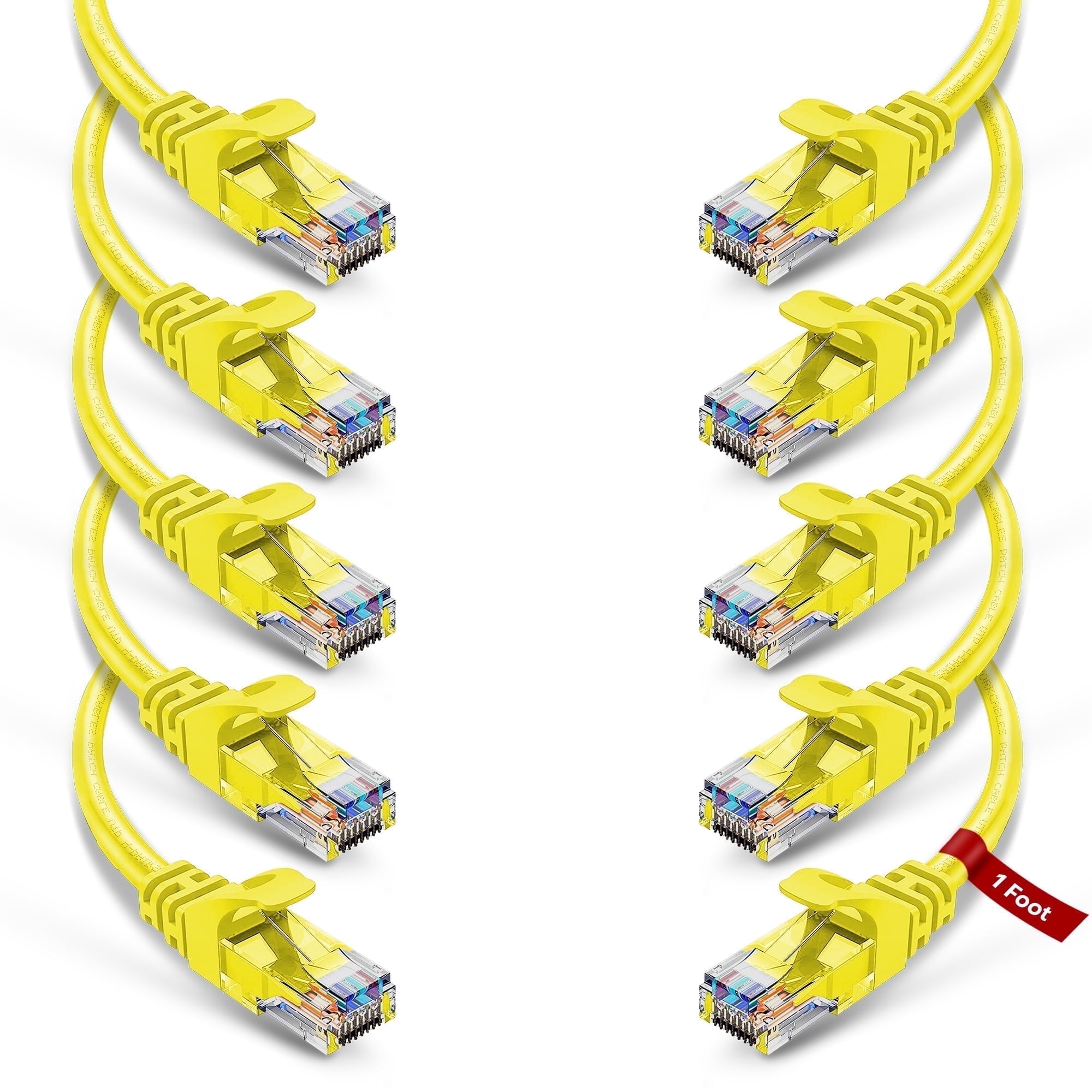 NewYork Cables 10-Pack 1ft CAT6 Ethernet Patch Cable RJ45 Pure Copper ...