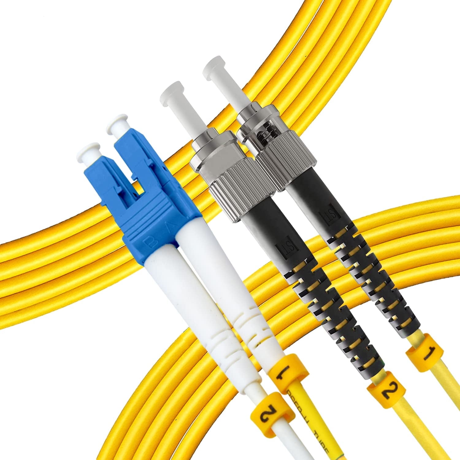 NewYork Cables 3M OS2 LC-ST Fiber Patch Cord | Corning 9/125 SM Duplex ...