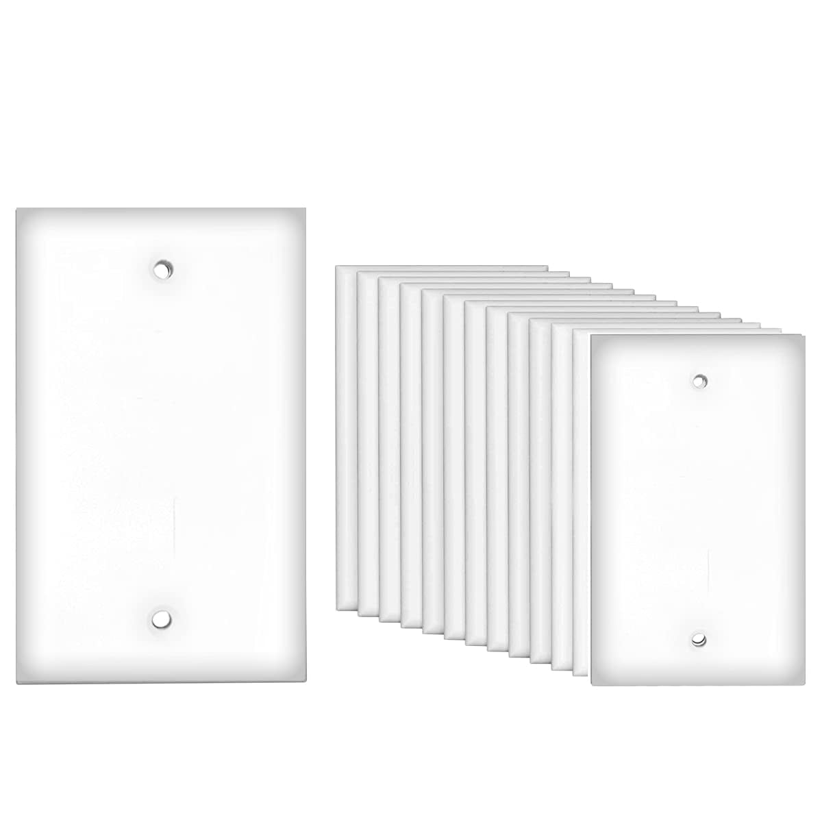 NewYork Cables - Blank Wall Plate Cover (10-Pack), Glossy White Low ...
