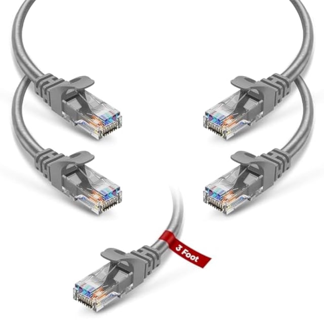 NewYork Cables Cat6 Ethernet Cable 5-Pack 3ft RJ45 LAN UTP Patch Cable ...