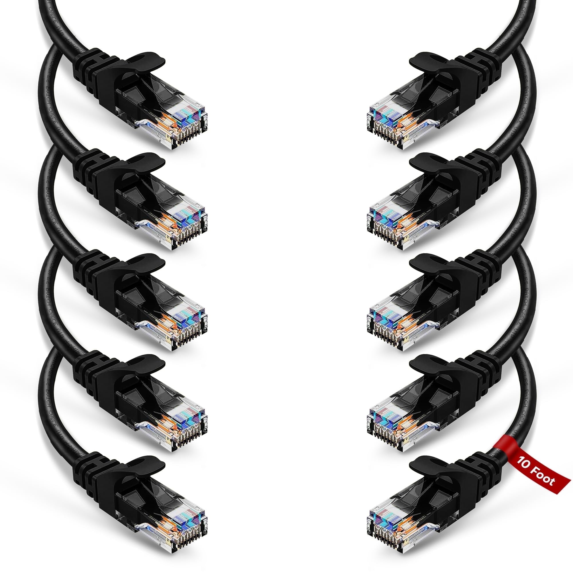 NewYork Cables - 5-Pack Cat6 Patch Cables, UTP Pure Copper, 10 GB Speed ...