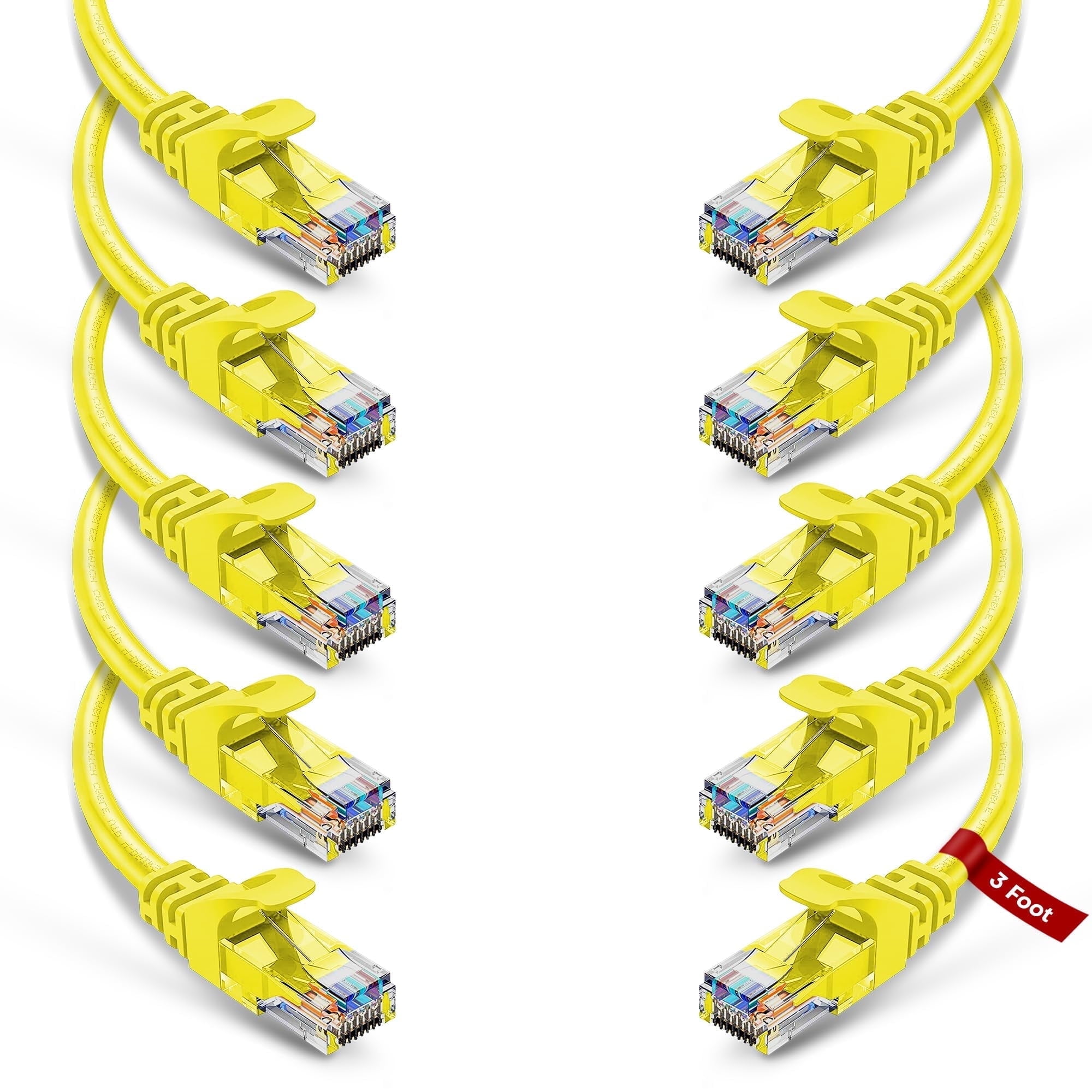 NewYork Cables - 10-Pack Cat6 Patch Cables, UTP Pure Copper, 10 GB ...