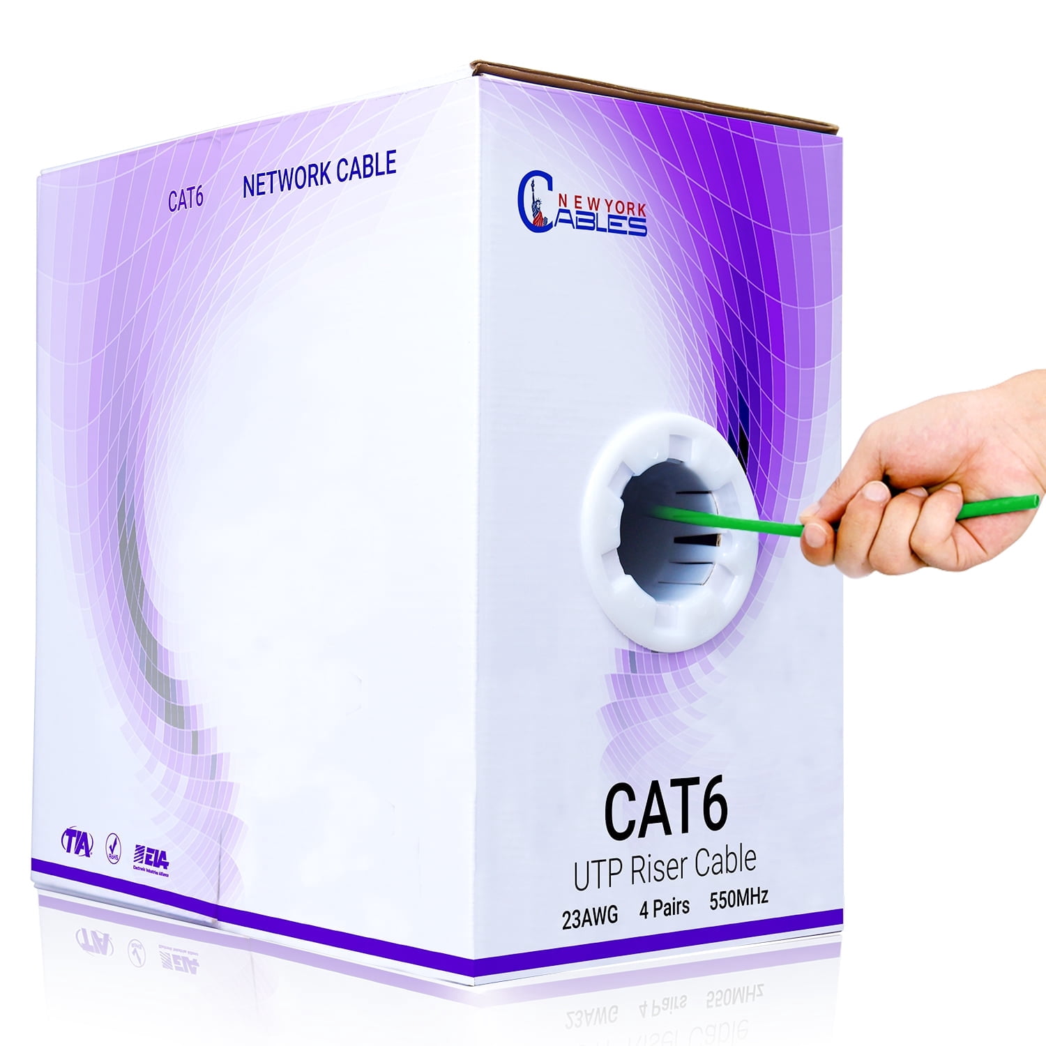 NewYork Cables Cat6 Riser CCA 1000ft Bulk Ethernet Network Lan Cable ...