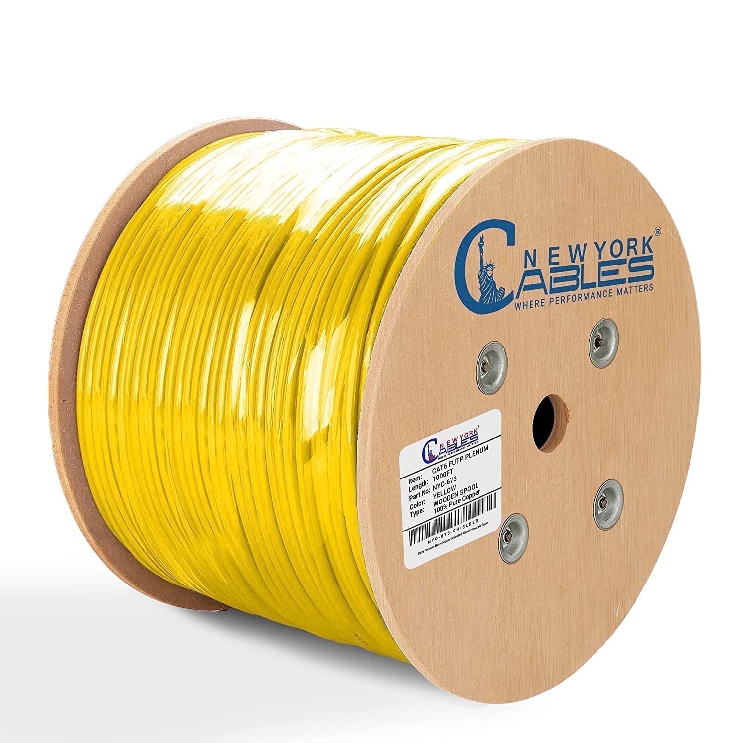 NewYork Cables Cat6 Shielded Plenum Cable 1000FT - 100 NewYork Cables Cat6 Shielded Plenum Cable 1000FT - 100