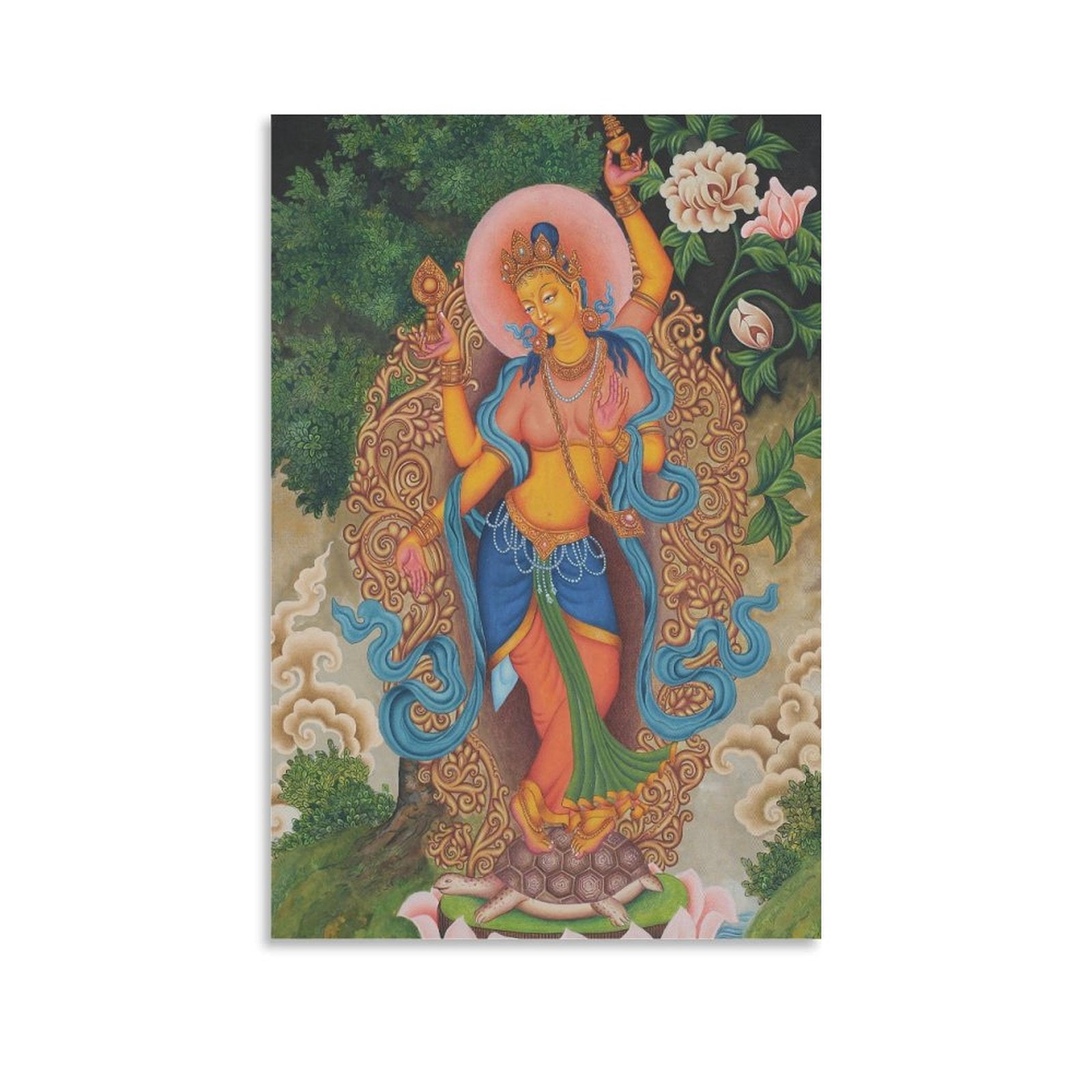 Newari Standing Goddess Lakshmi Poster Canvas Art Poster and Wall Art ...