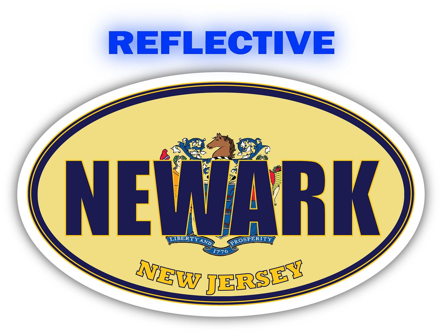Newark City New Jersey State Flag | NJ Flag Essex County Oval State ...
