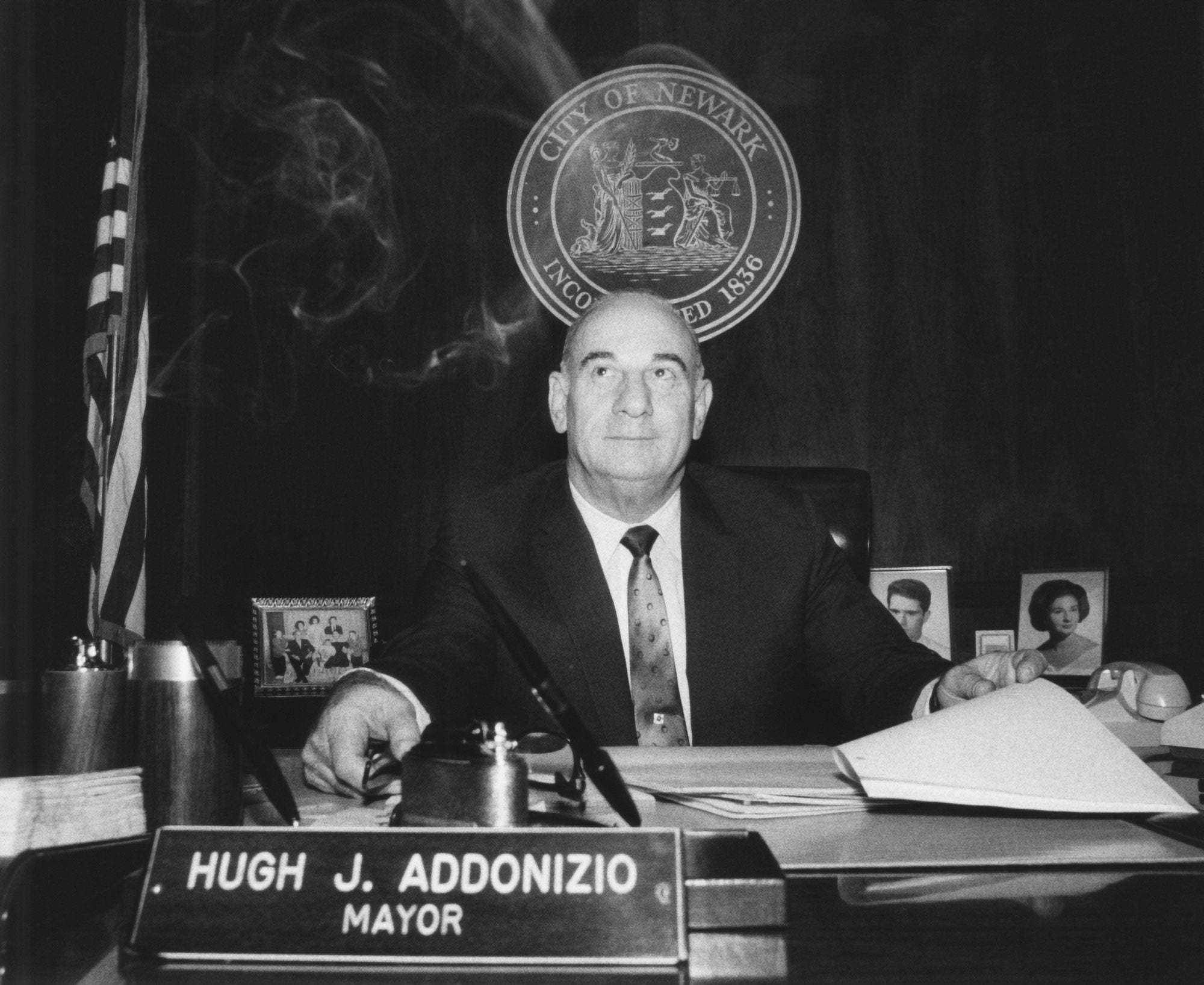 Newark Mayor Hugh Addonizio Back At His City Hall Desk On Dec. 18 ...