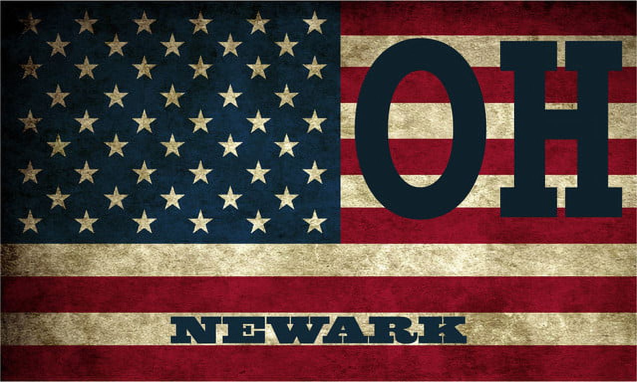 Newark OH Ohio Licking County Vintage US Flag Decal Bumper Sticker 3M ...