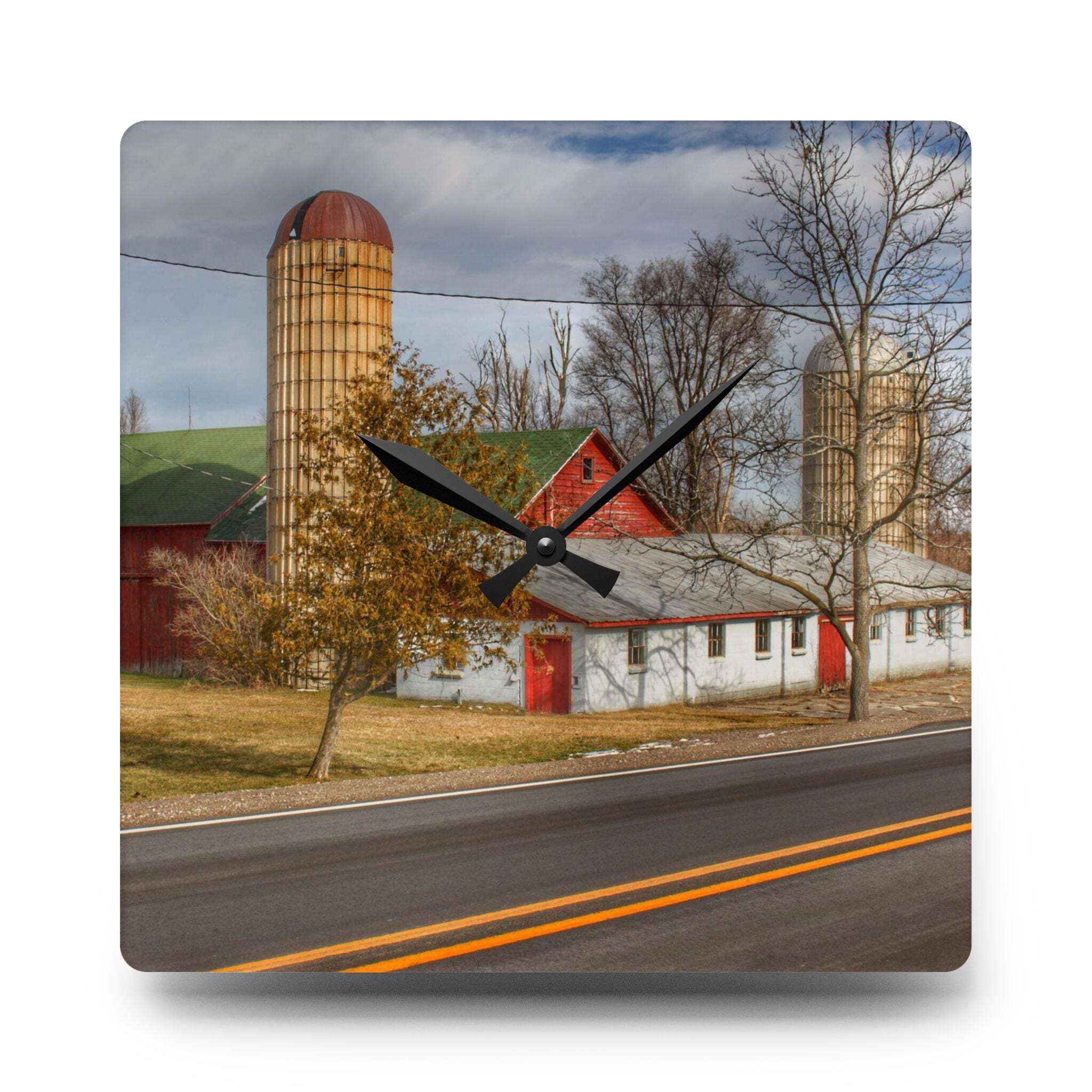U R There Photography Newark Road Red and Silos III Rustic Farmhouse ...