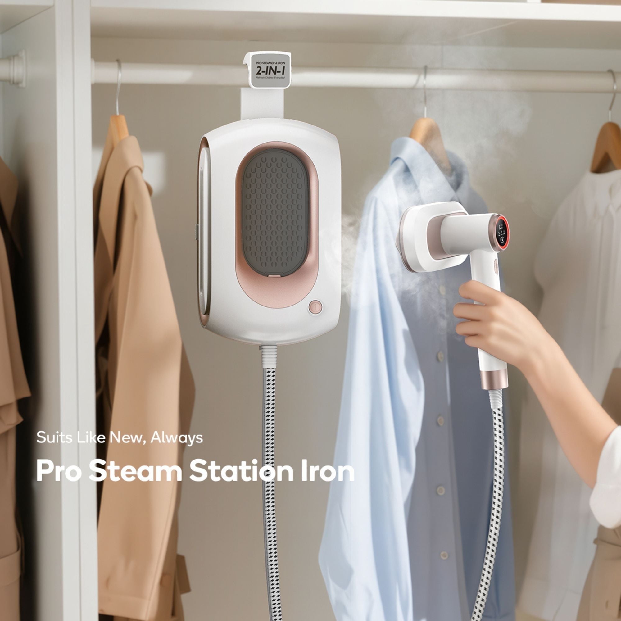 Newbealer Steamer for Clothes,1550W Turbo Garment Steamer & Iron 2-in-1 ...
