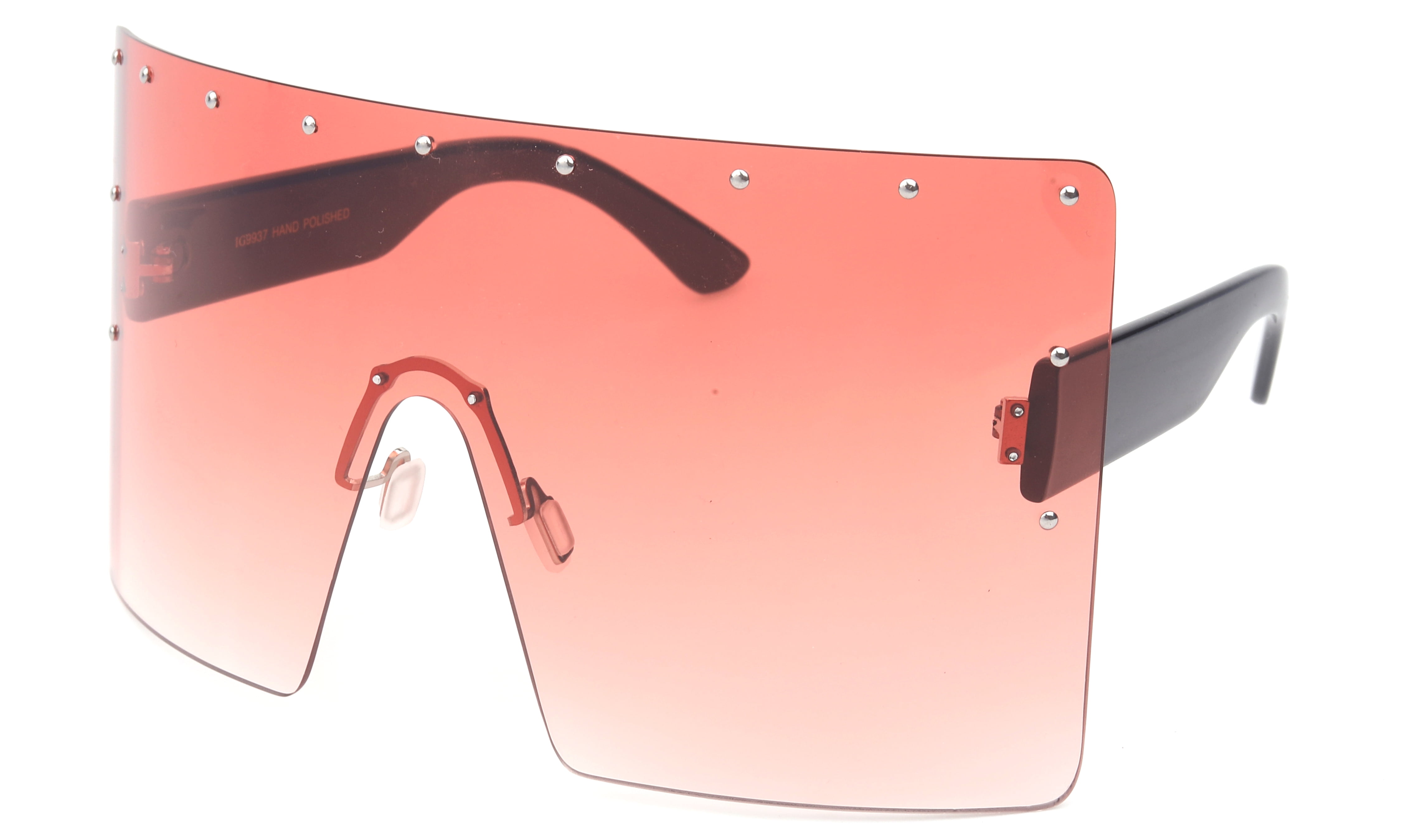 Newbee Fashion One Piece Lens Oversized Square Rimless Large Fashion ...