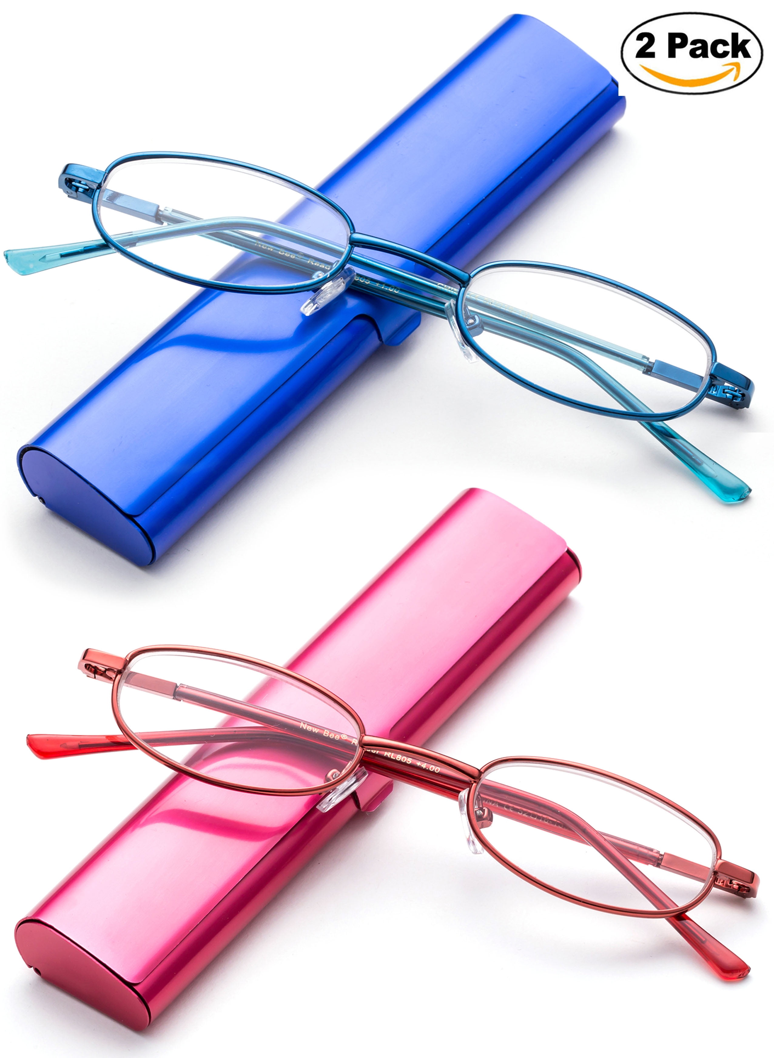 Newbee Fashion-Portable Compact Reading Glasses in Aluminum Case Metal ...