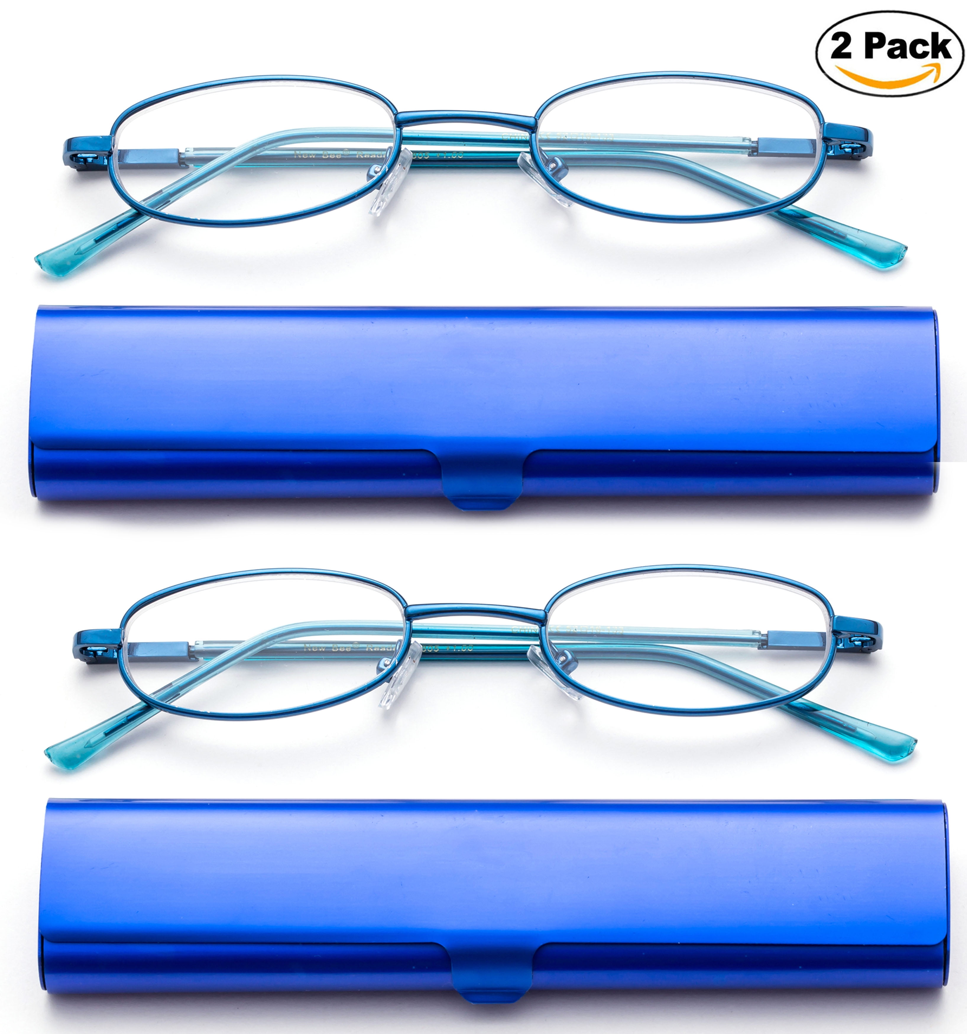 Newbee Fashion-Portable Compact Reading Glasses in Aluminum Case Metal ...