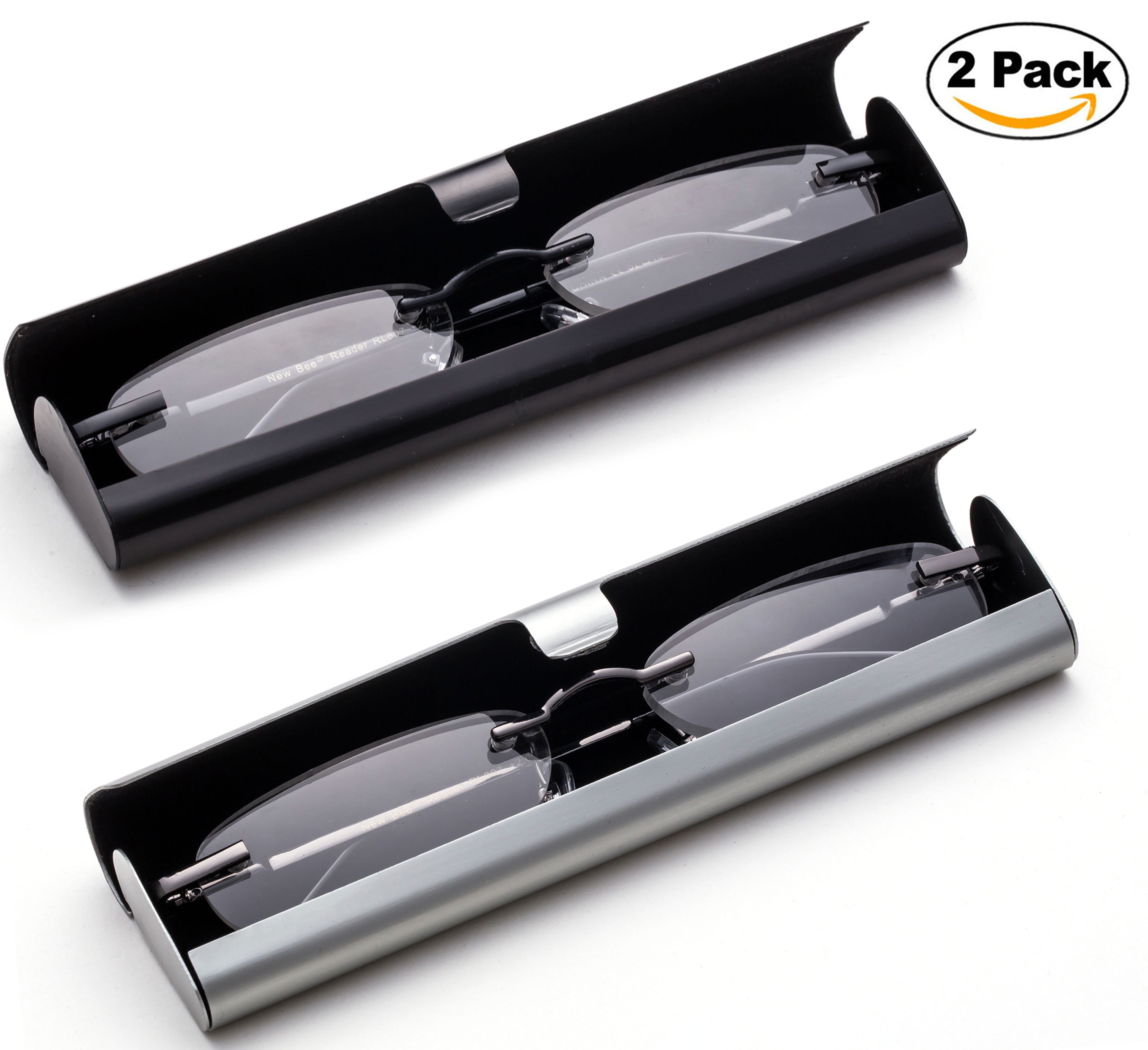 Newbee Fashion-Portable Compact Reading Glasses in Aluminum Case Metal ...