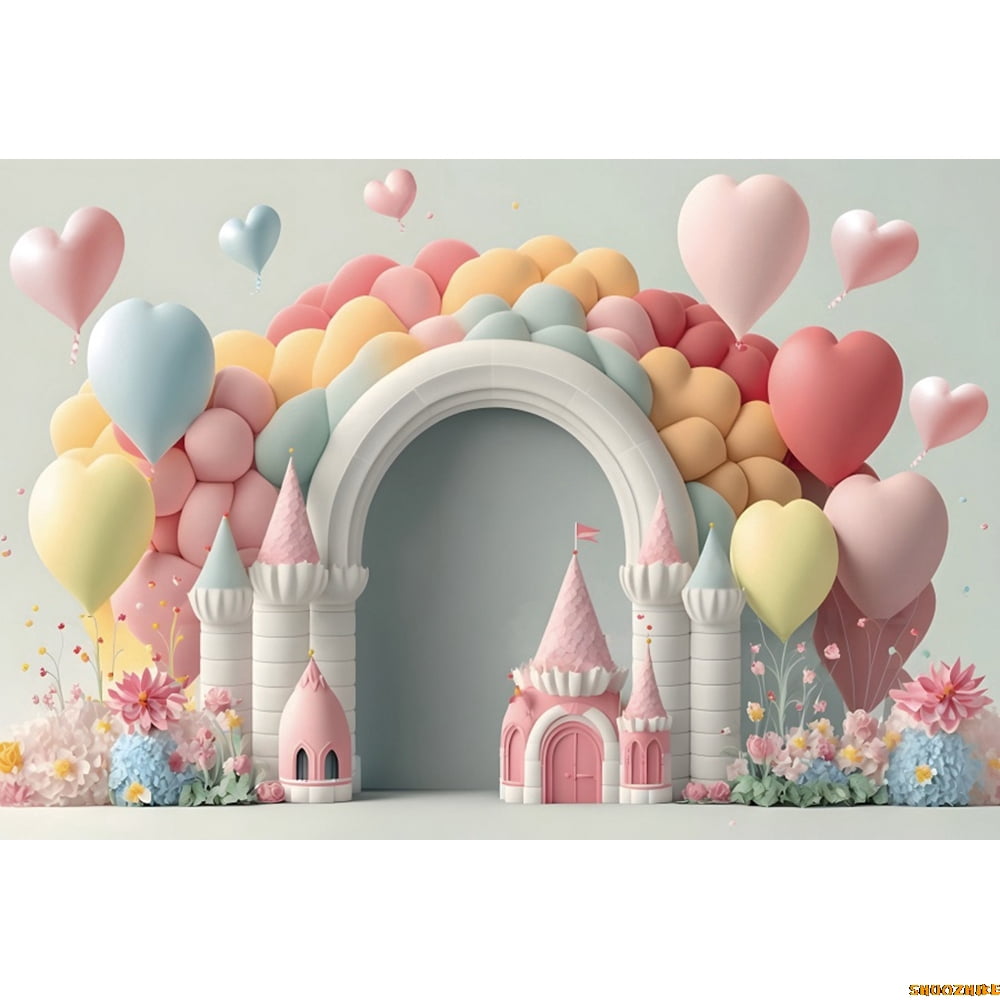 Newborn 1st Birthday Backdrop Photobooth Colorful Balloons Birthday ...