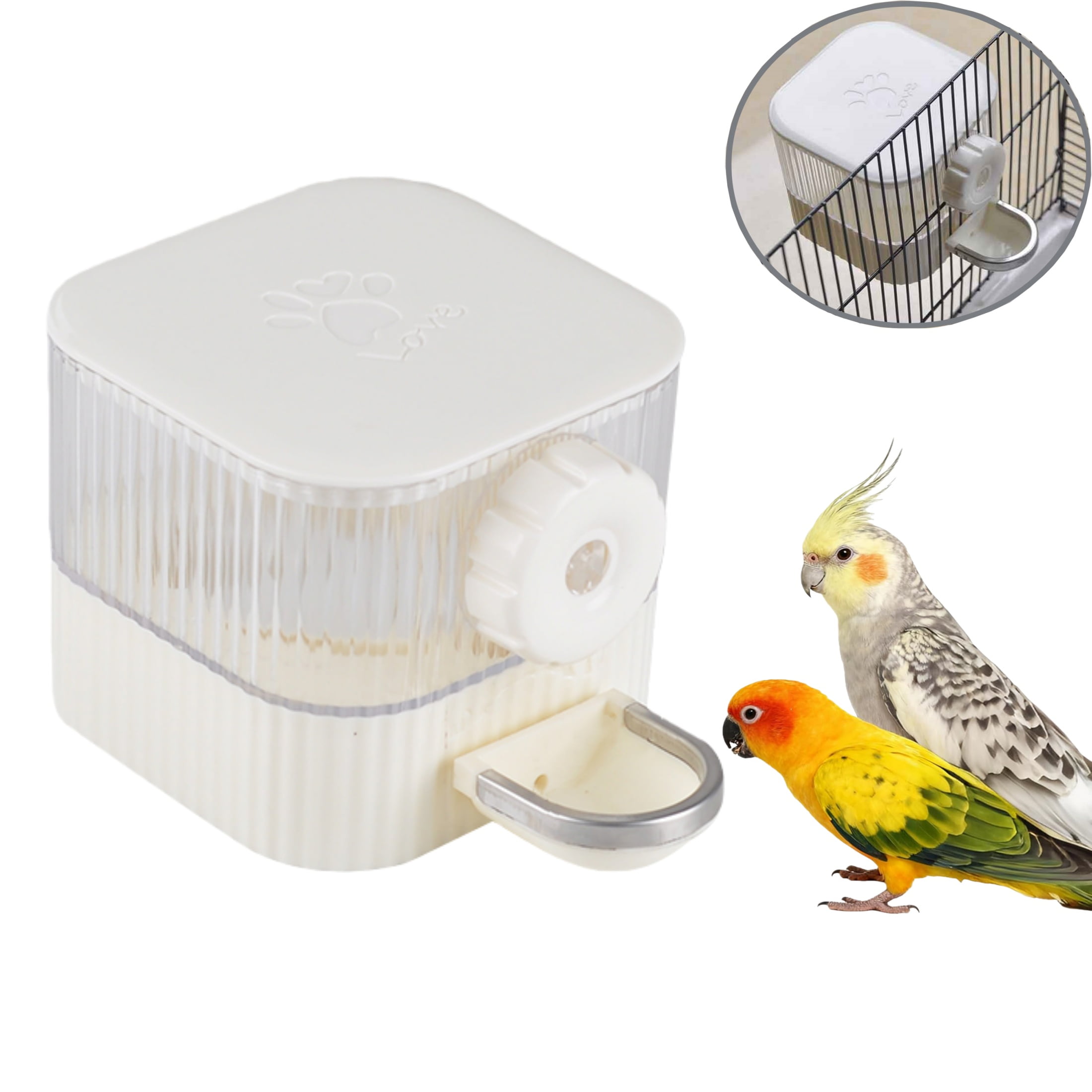 Newborn 22.2 FL OZ Automatic Hanging Bird Water Feeder- No Drip Cage ...