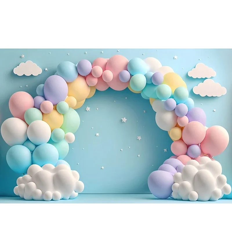 Newborn 3D Balloon Backdrop for Photography Baby Shower Birthday Cake ...