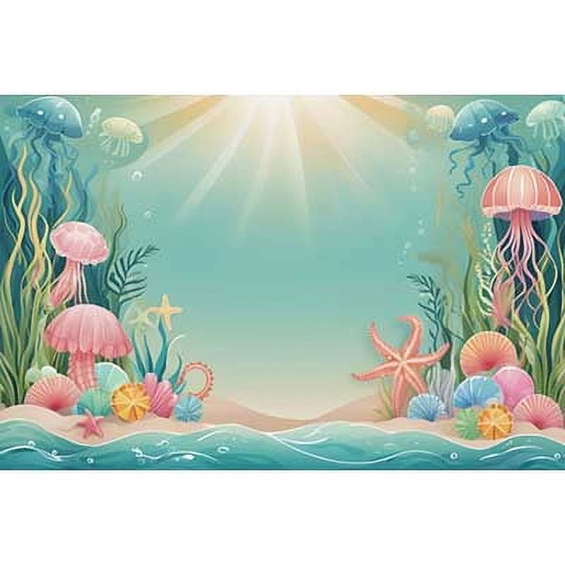 Newborn Baby 1st Birthday Background Ocean Seabed Mermaid Backdrop ...